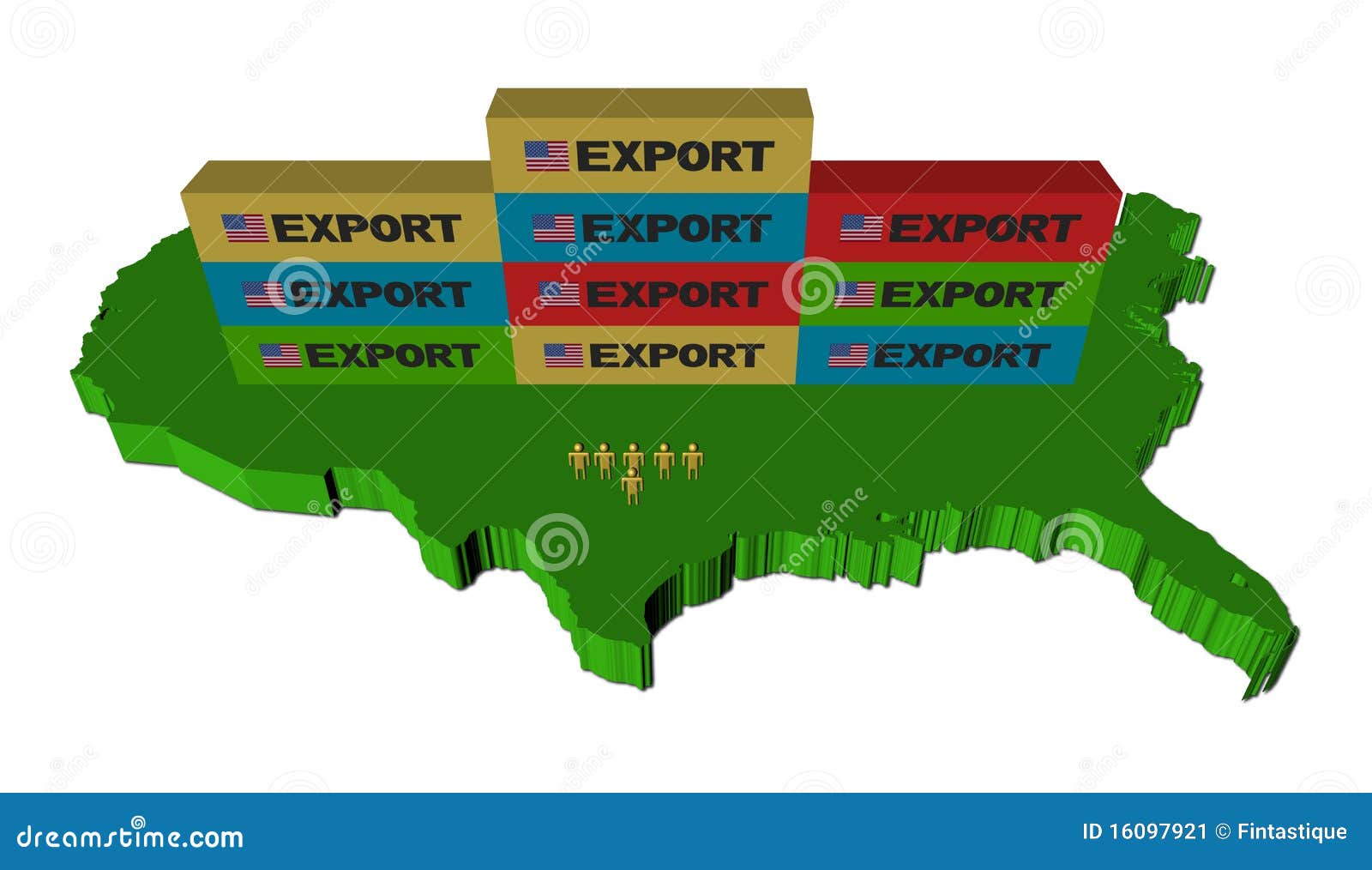 Export Containers on USA Map Stock Illustration - Illustration of ...