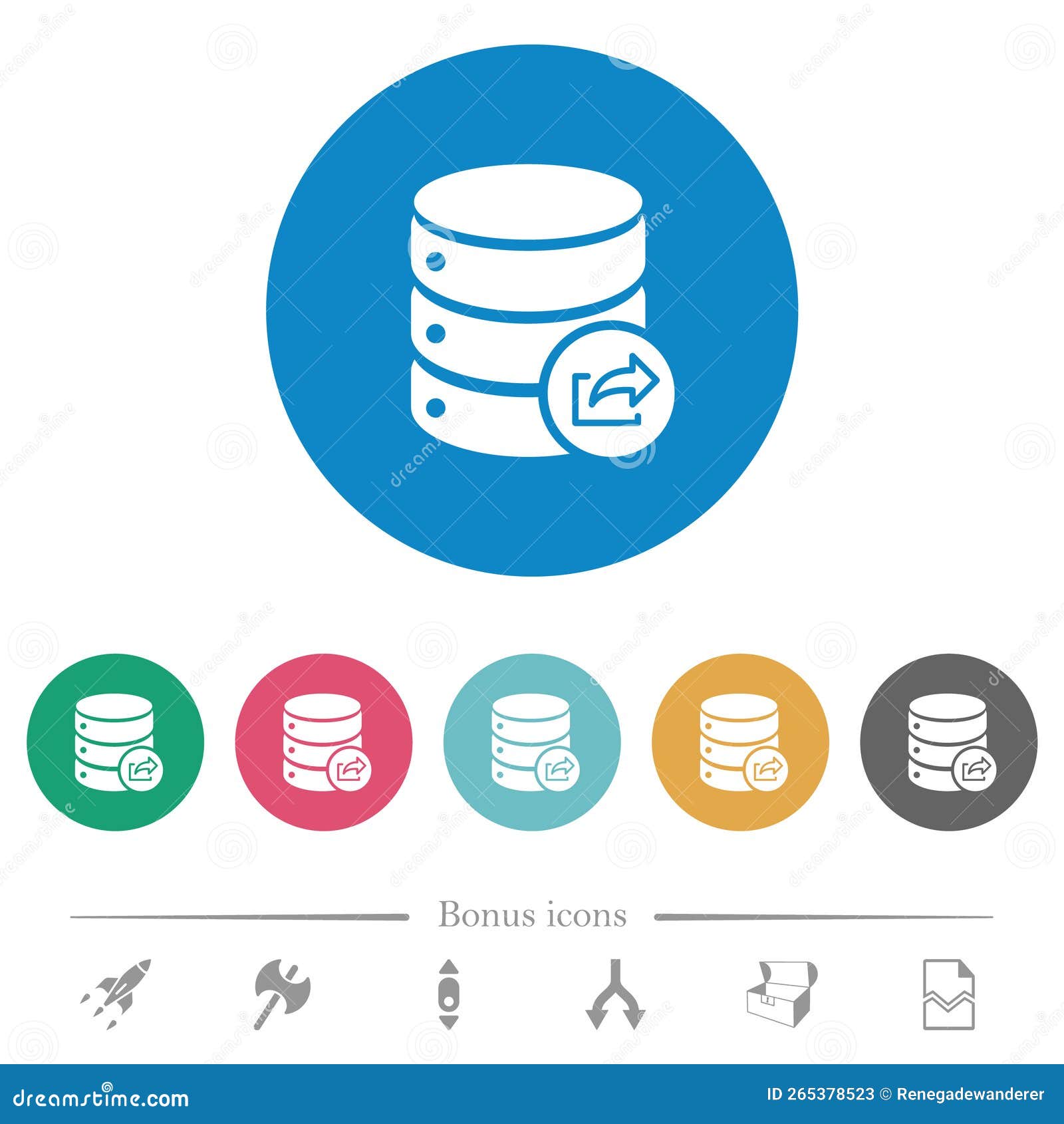 Export Database Flat Round Icons Stock Vector - Illustration of symbol ...