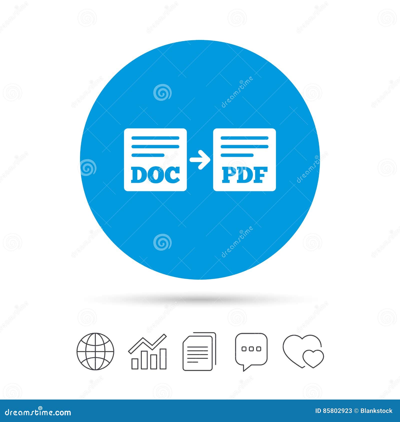 Export DOC To PDF Icon. File Document Symbol Stock Vector ...