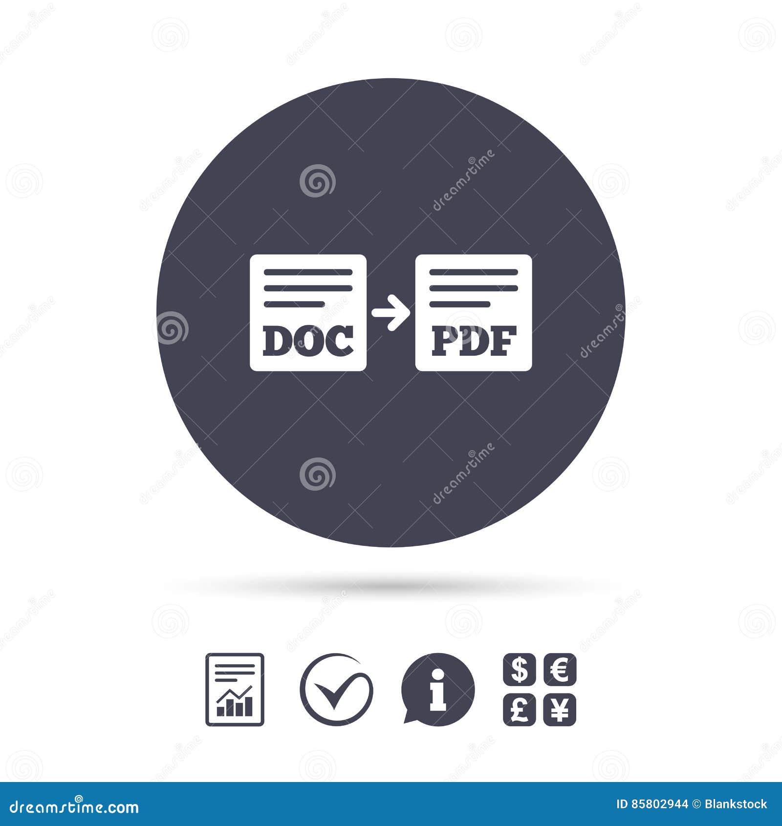 Export DOC To PDF Icon. File Document Symbol Stock Vector ...