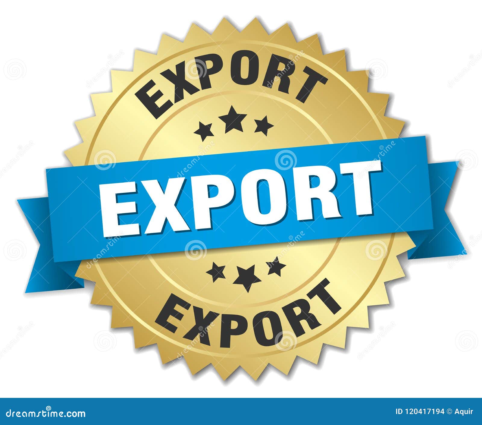 Export stock vector. Illustration of seal, golden, blue - 120417194