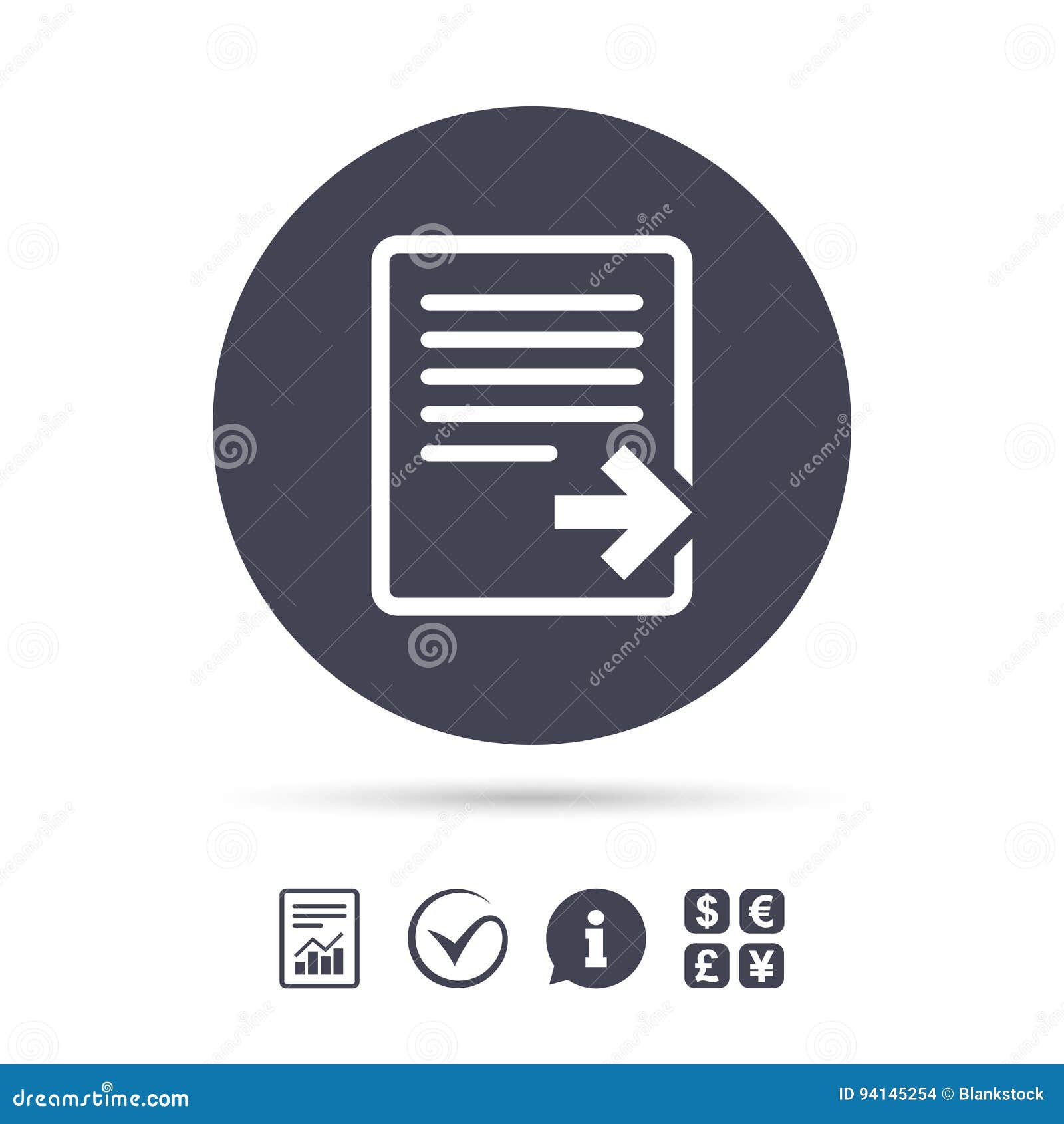 Export File Icon. File Document Symbol Stock Vector - Illustration of ...