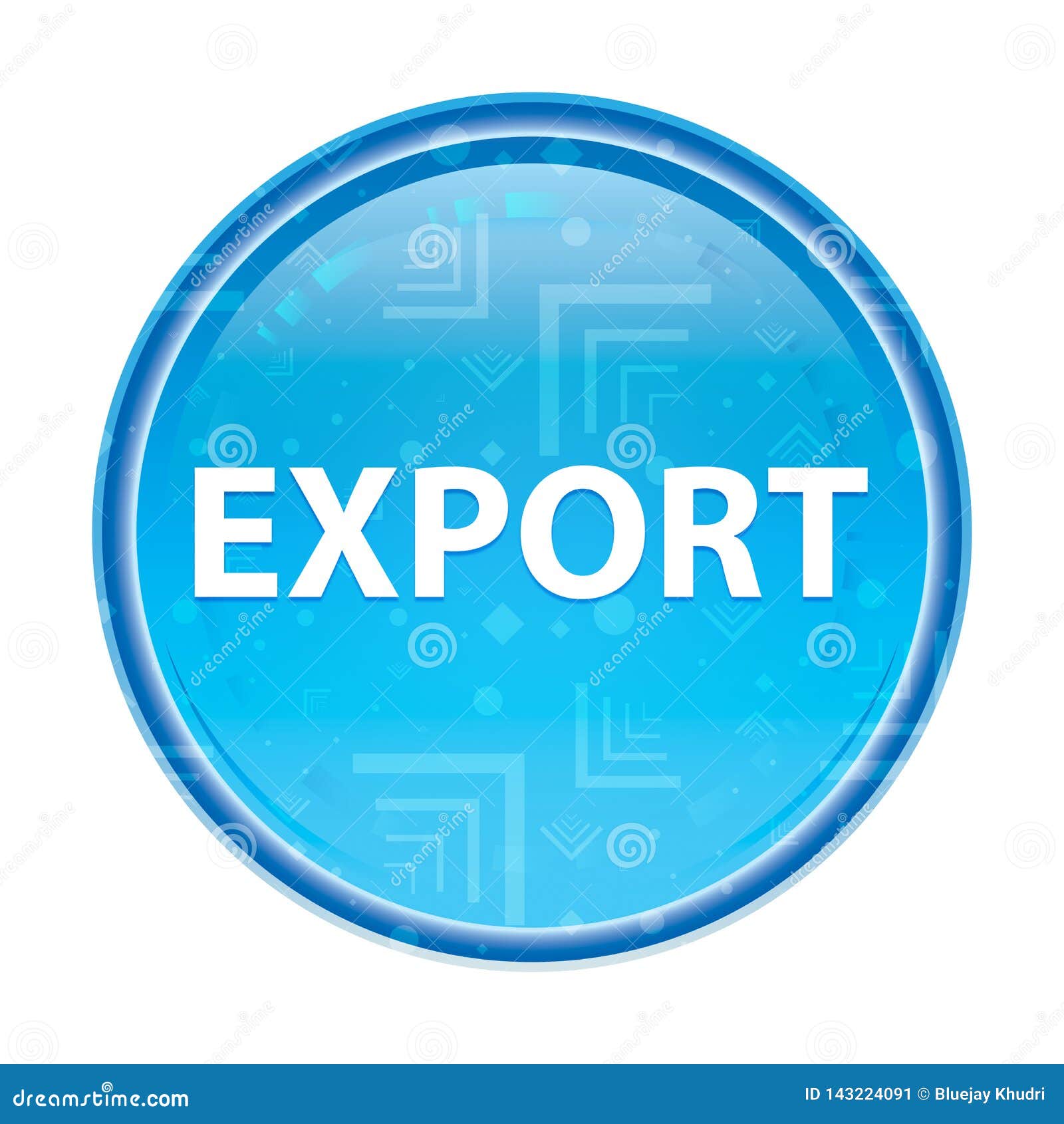 Export Floral Blue Round Button Stock Illustration - Illustration of ...