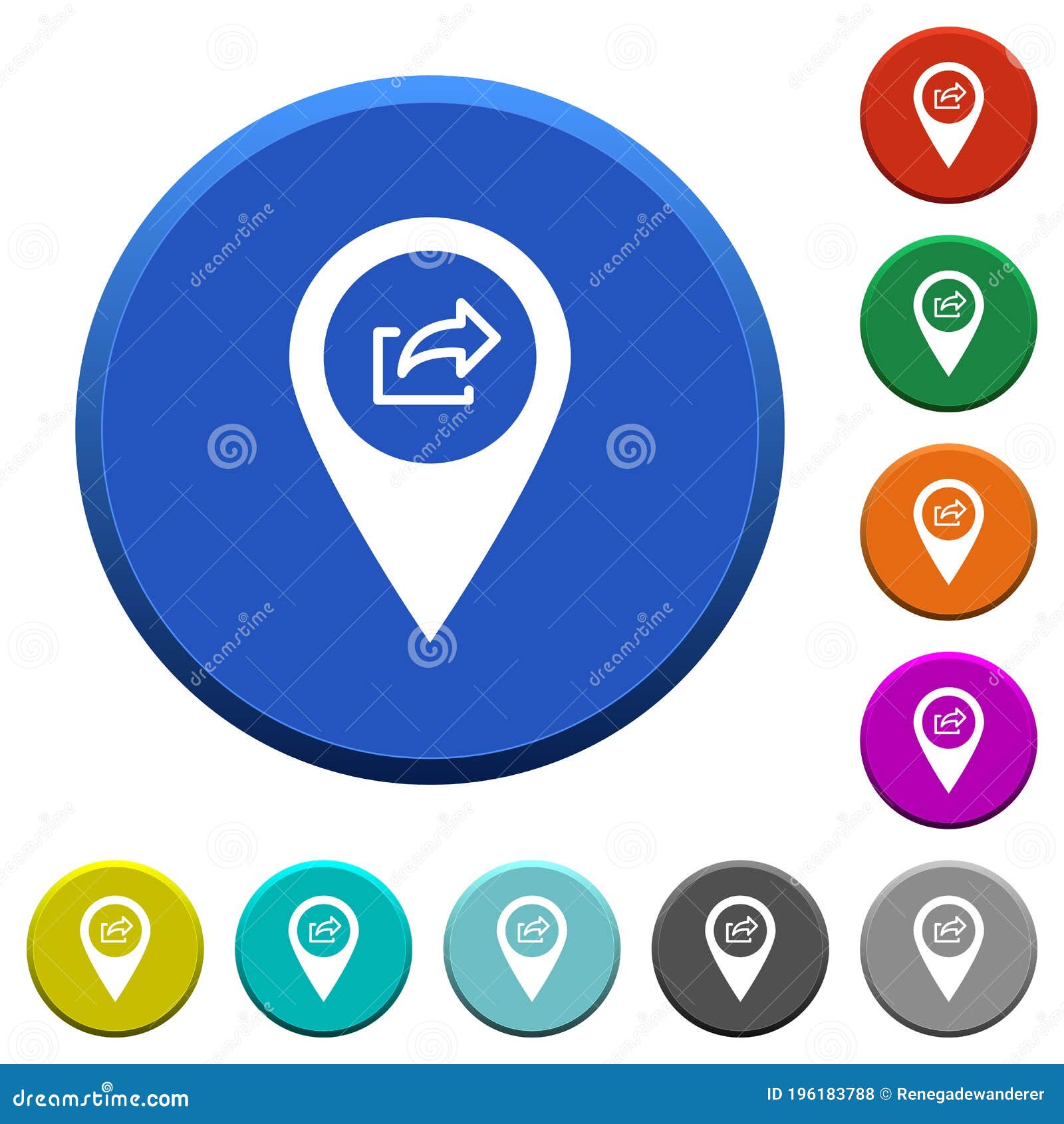 Export GPS Map Location Beveled Buttons Stock Vector - Illustration of ...