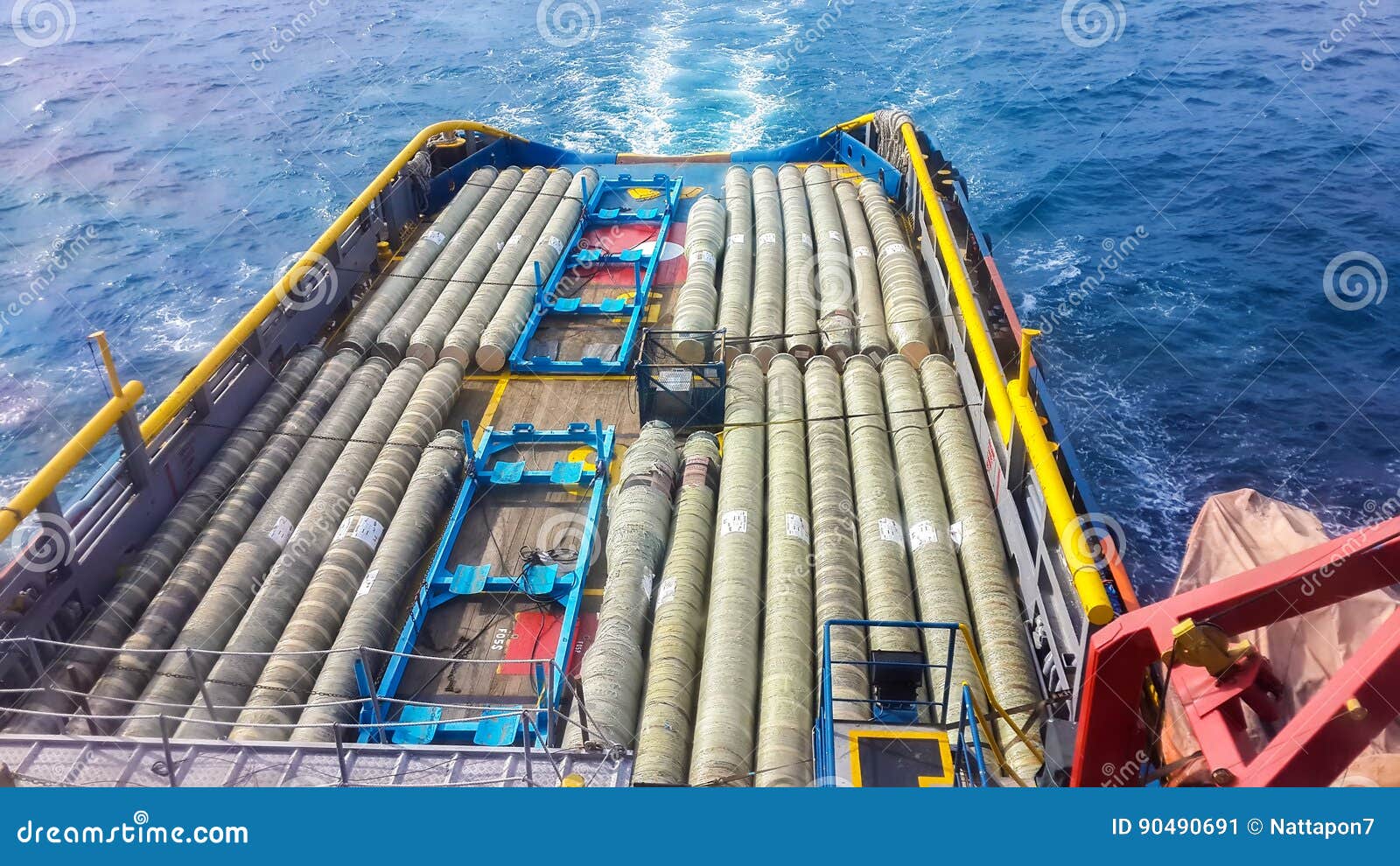 Export Hose Chain Out on Ship. Stock Image - Image of nautical, cargo ...