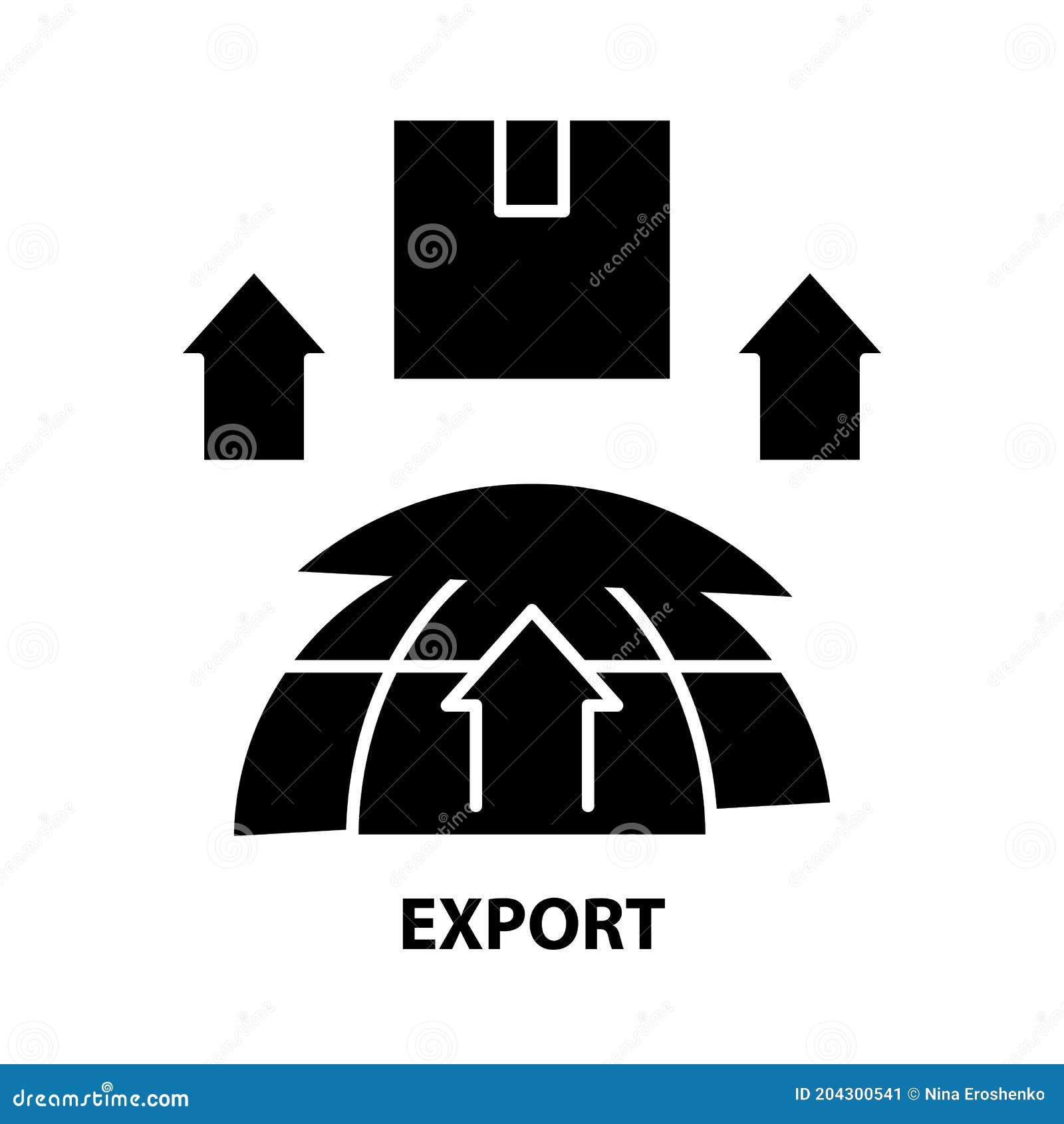 Export Icon, Black Vector Sign with Editable Strokes, Concept ...