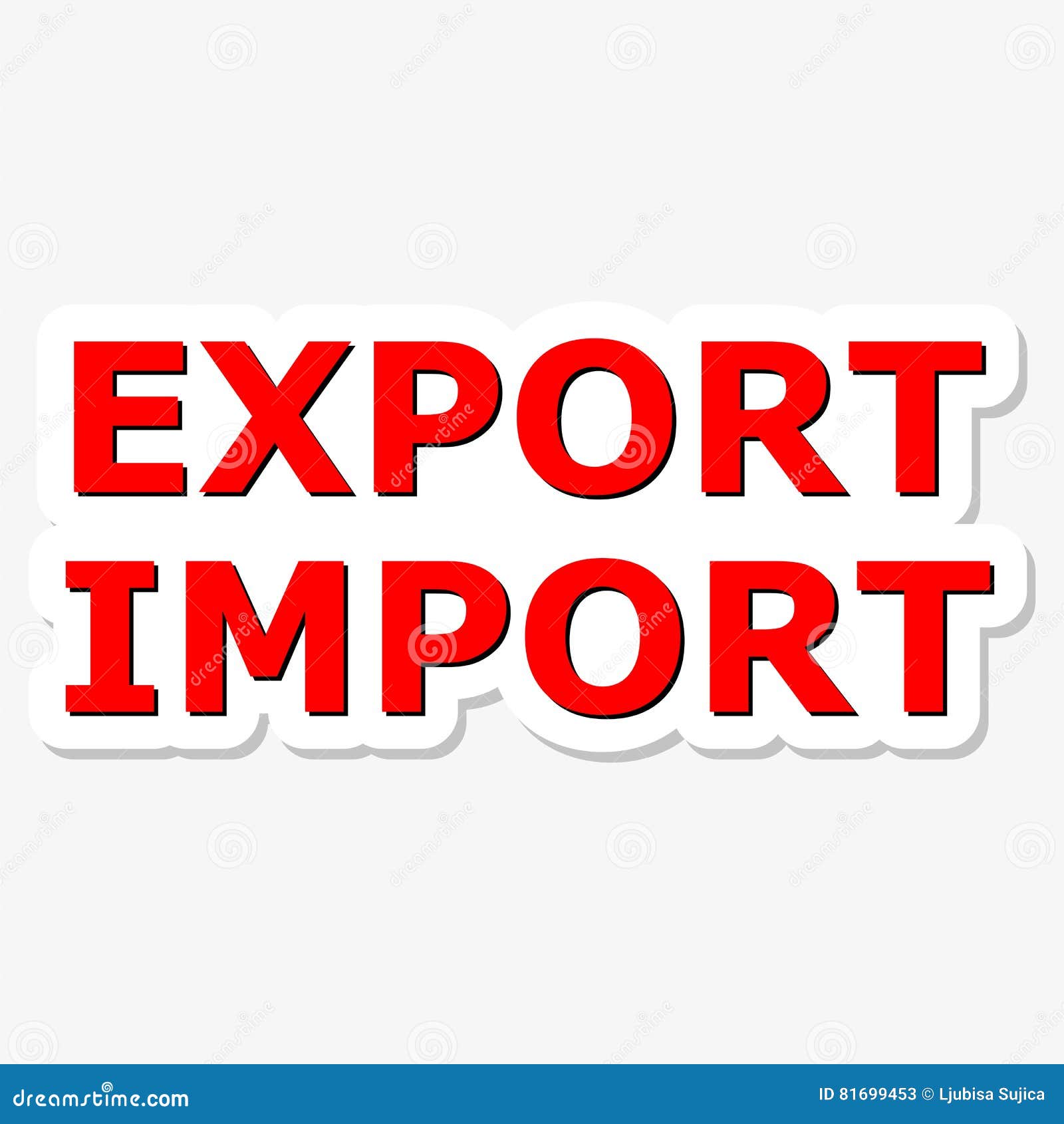 Export Import Red Sign stock vector. Illustration of question - 81699453