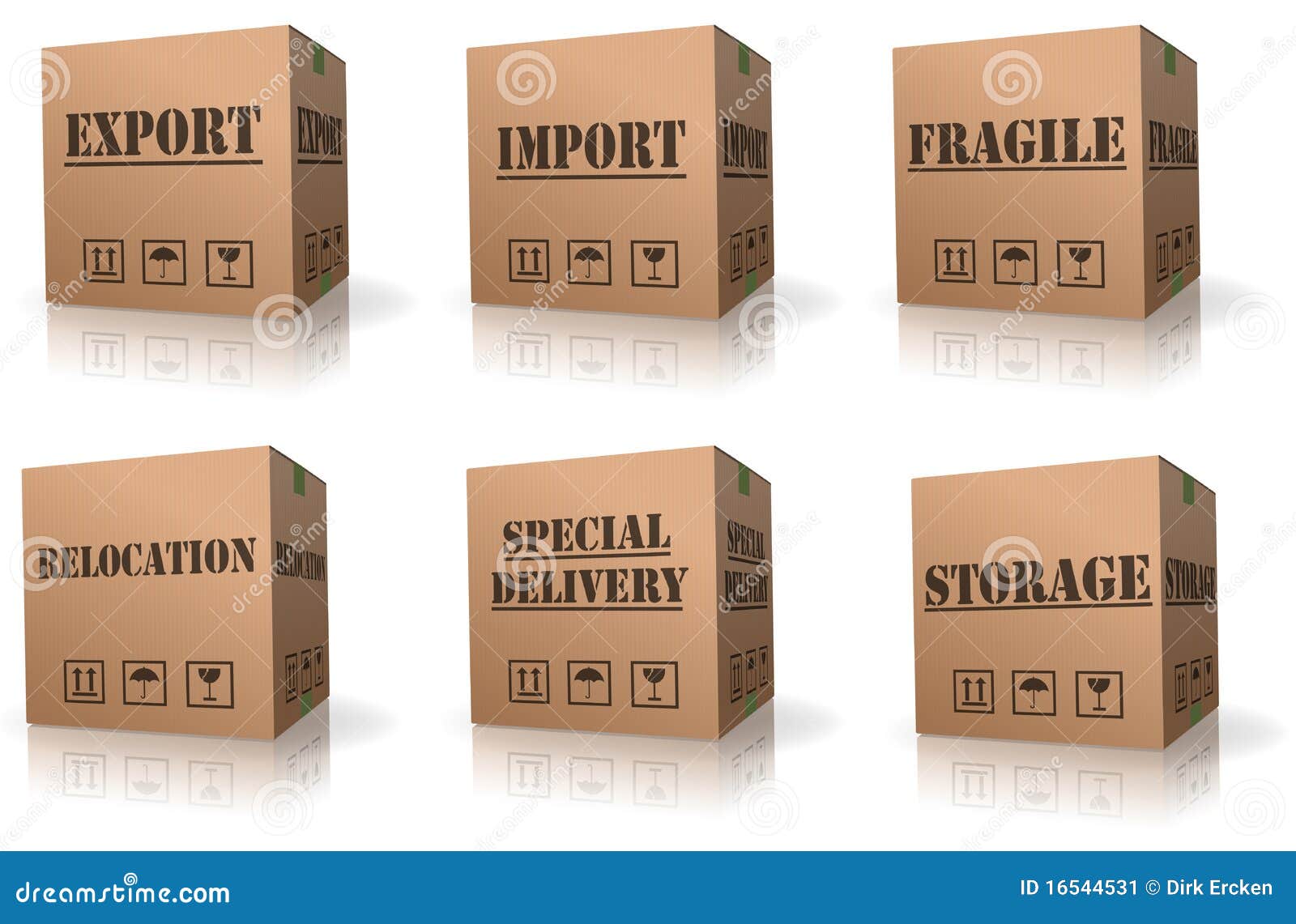 Export Import Shipping Relocation Cardboard Box Stock Illustration ...