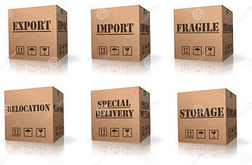 Export Import Shipping Relocation Cardboard Box Stock Illustration ...