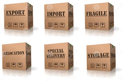 Export Import Shipping Relocation Cardboard Box Stock Illustration ...