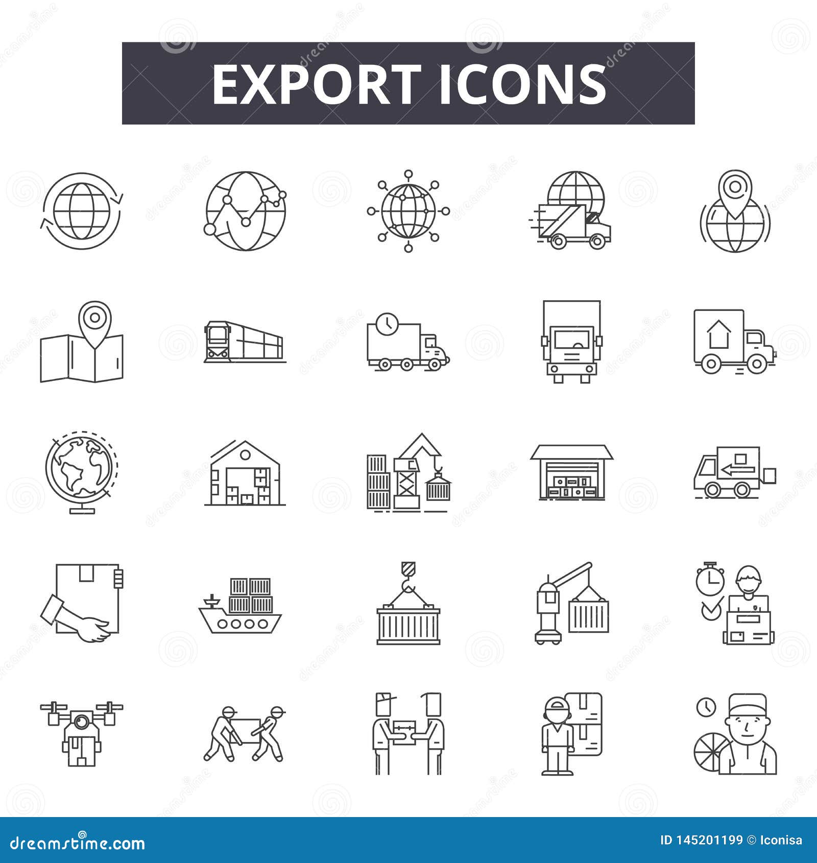 Export Line Icons, Signs, Vector Set, Outline Illustration Concept ...