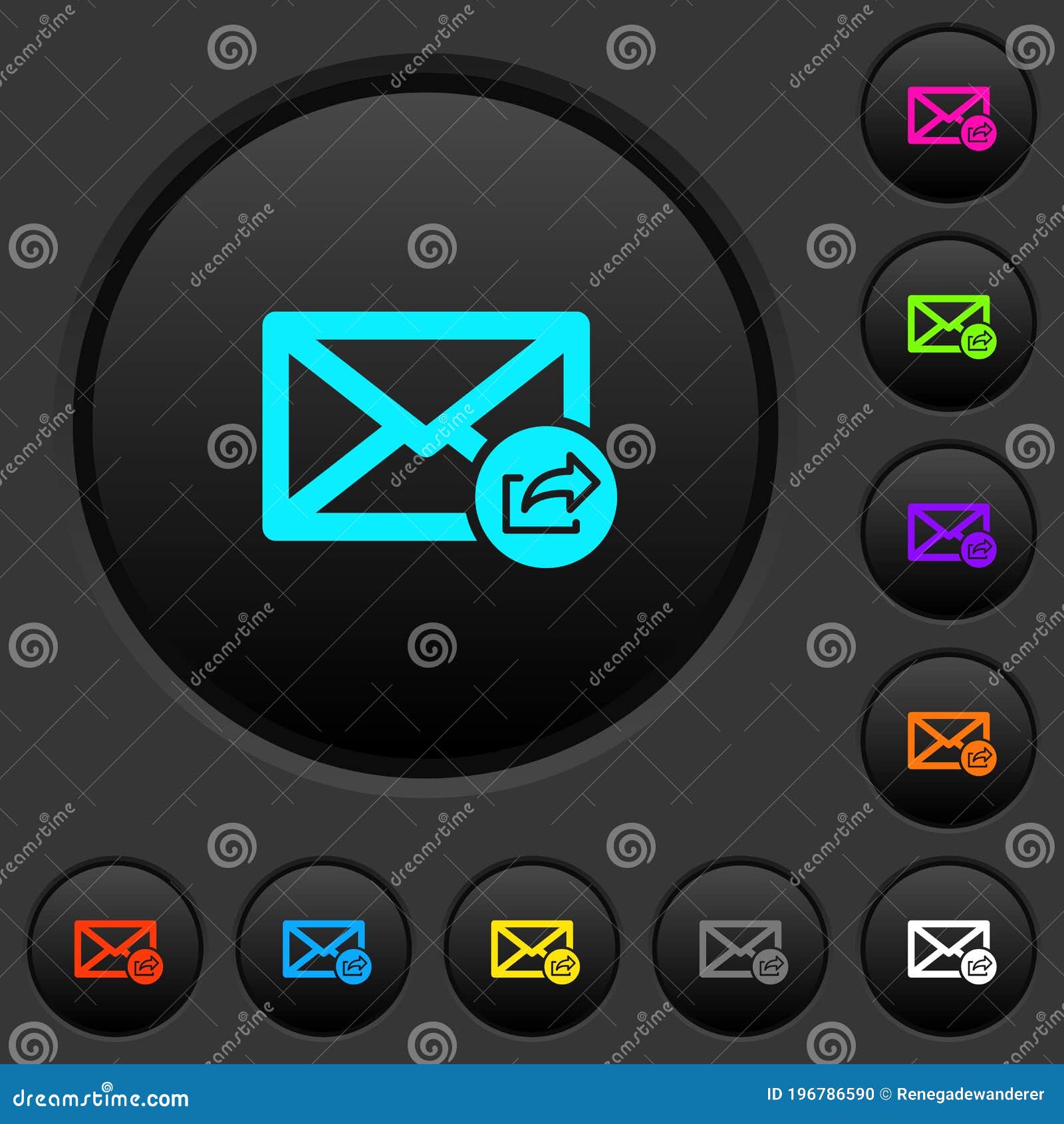 Export Mail Dark Push Buttons with Color Icons Stock Vector ...