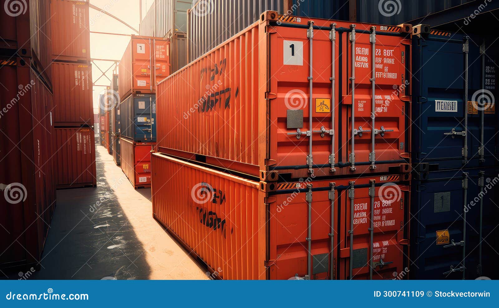 Export Merchandise Ship Cargo Stock Illustration - Illustration of ...