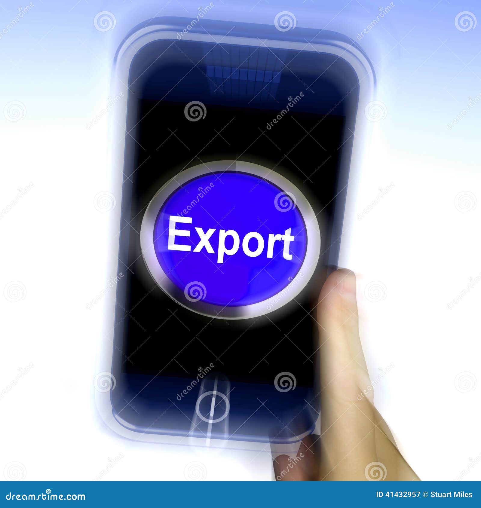 Export on Mobile Phone Means Sell Overseas or Trade Stock Illustration ...