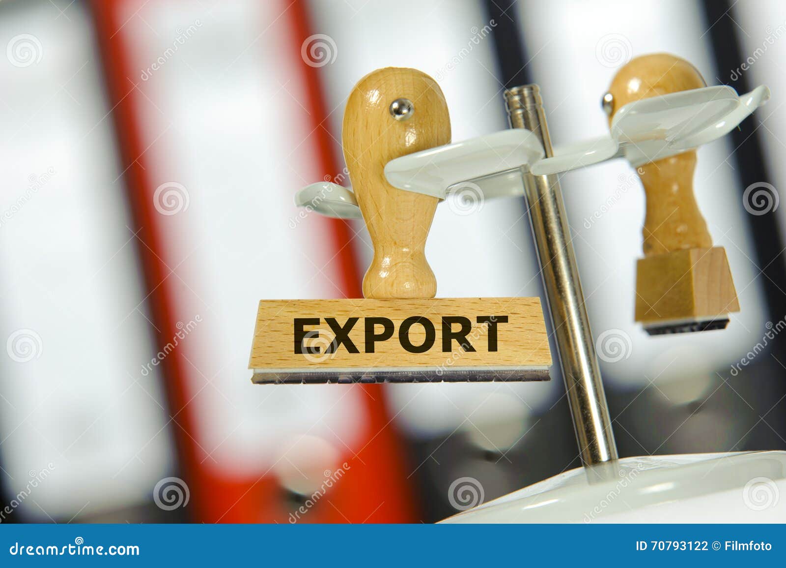 Export Printed on Rubber Stamp Stock Photo - Image of background ...