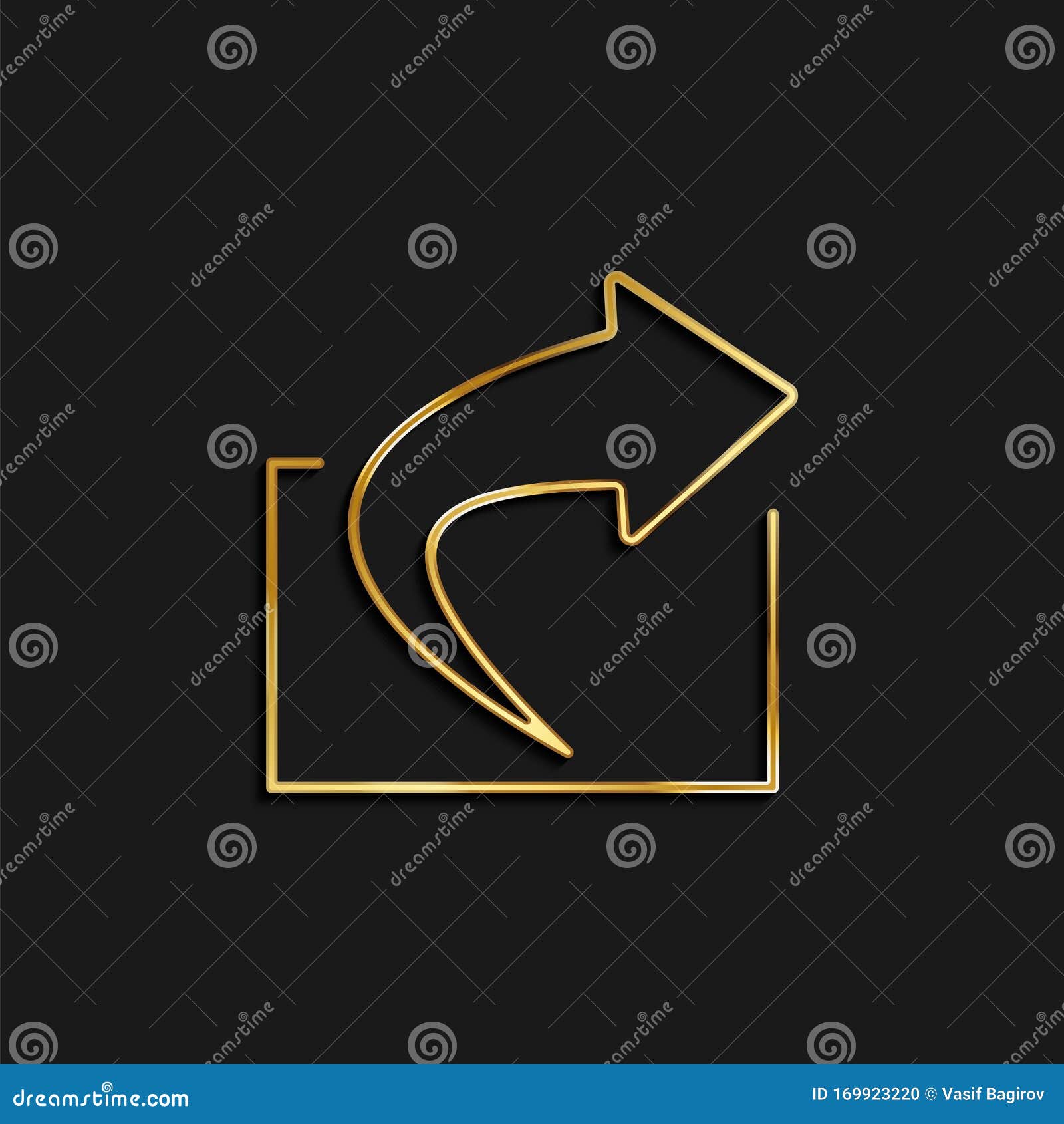 Export, Share Gold Icon. Vector Illustration of Golden Particle ...