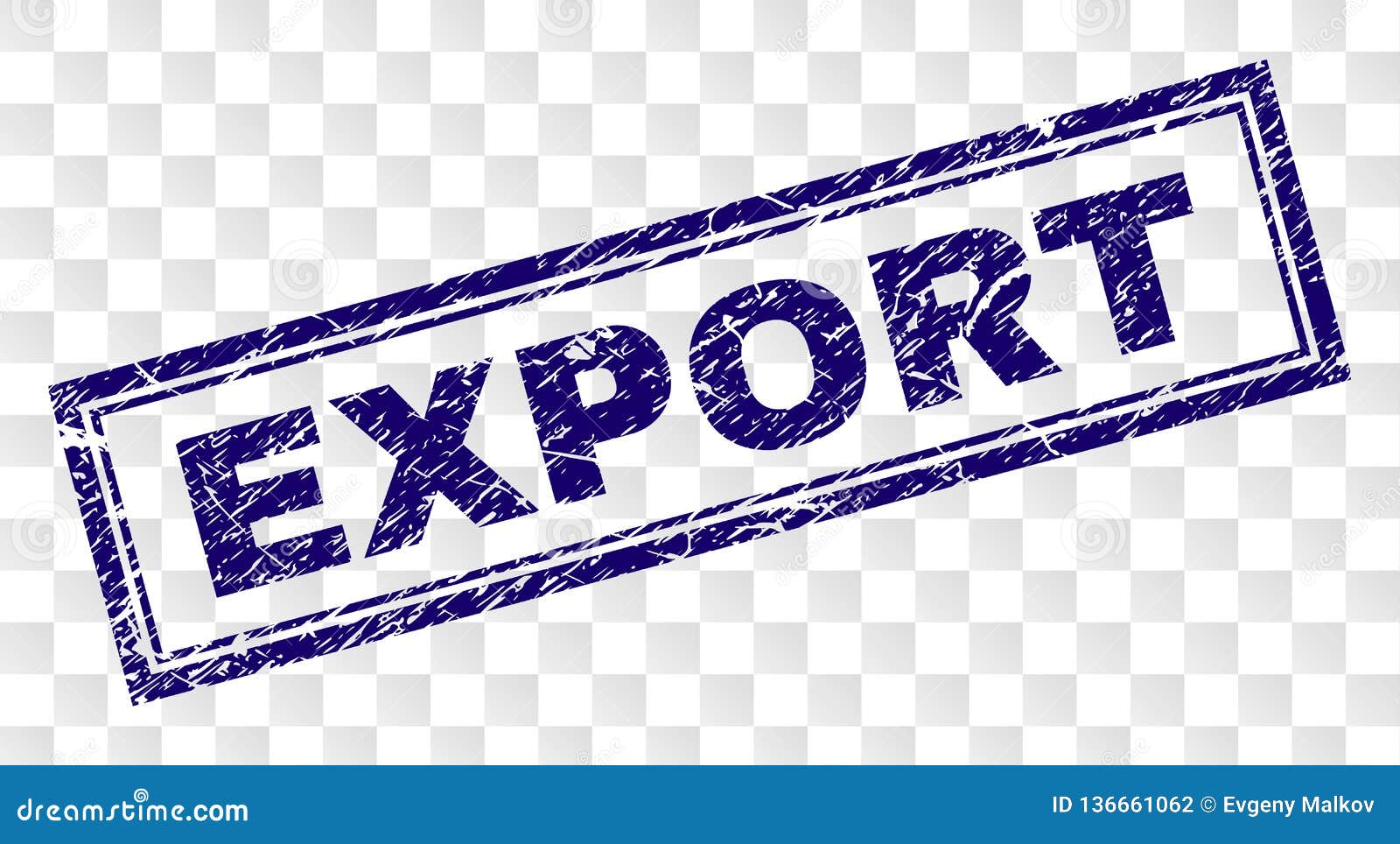 Scratched EXPORT Rectangle Stamp Stock Vector - Illustration of ...