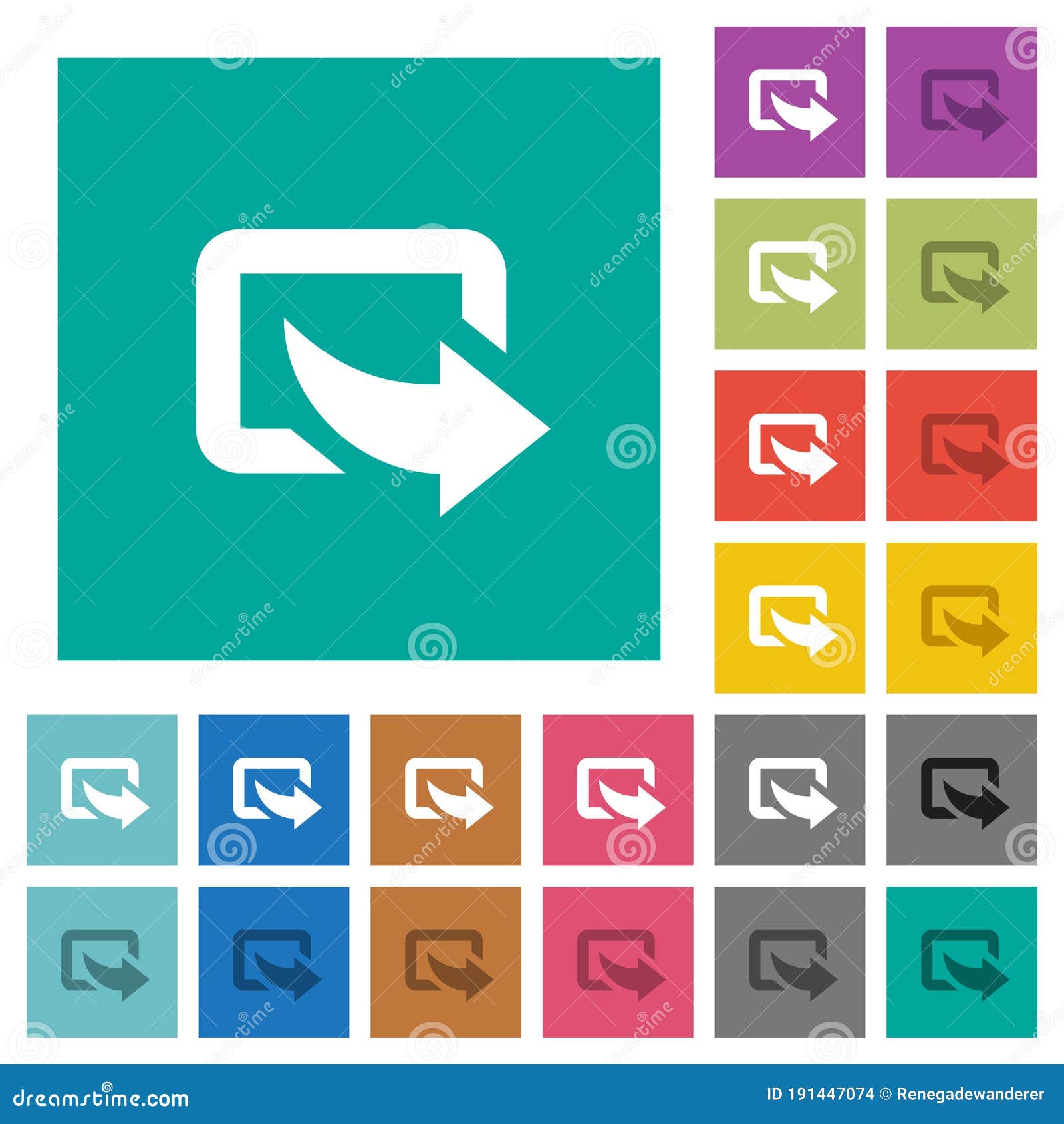 Export Symbol with Bottom Right Arrow Square Flat Multi Colored Icons ...