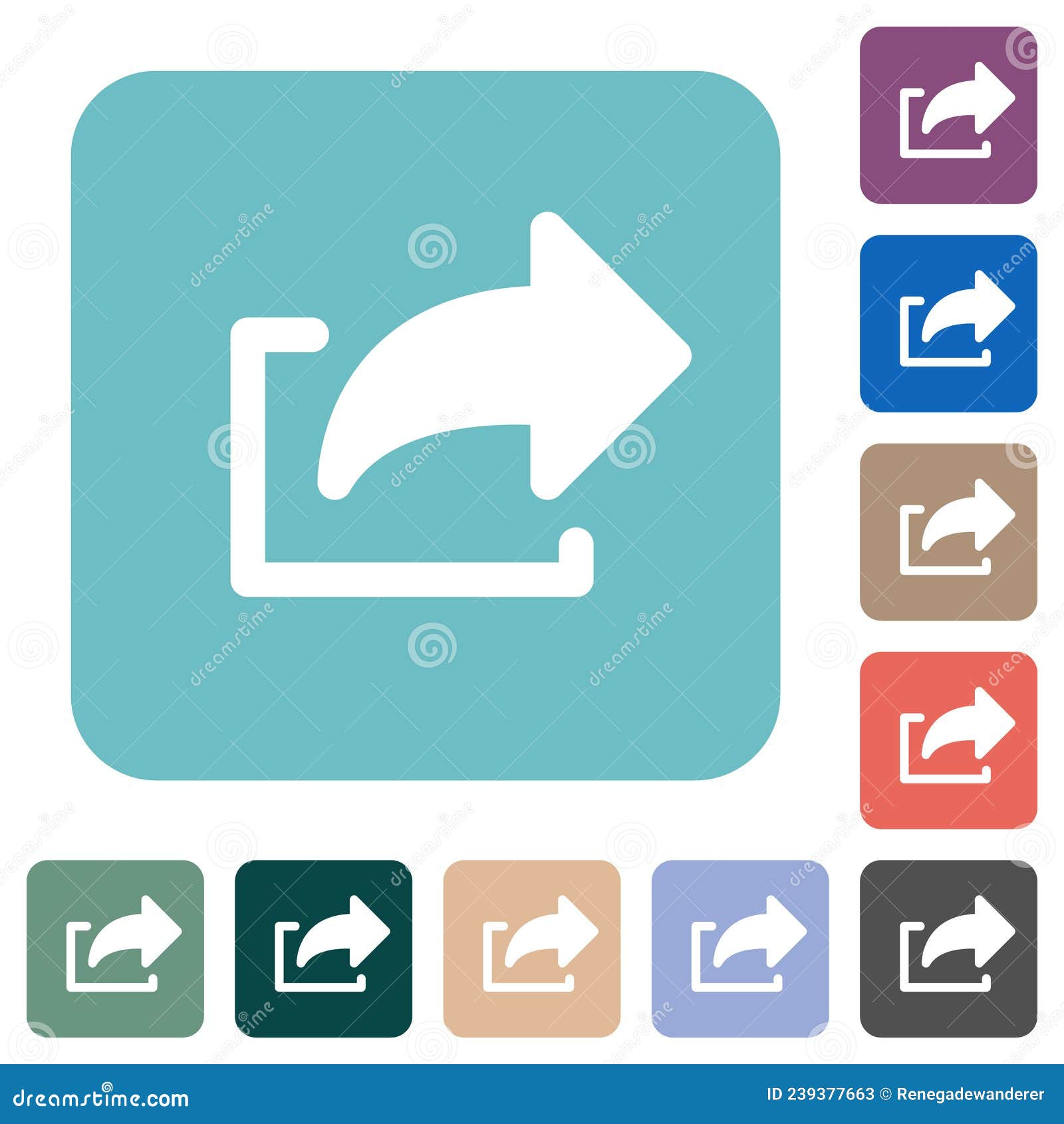 Export Symbol Solid Rounded Square Flat Icons Stock Vector ...
