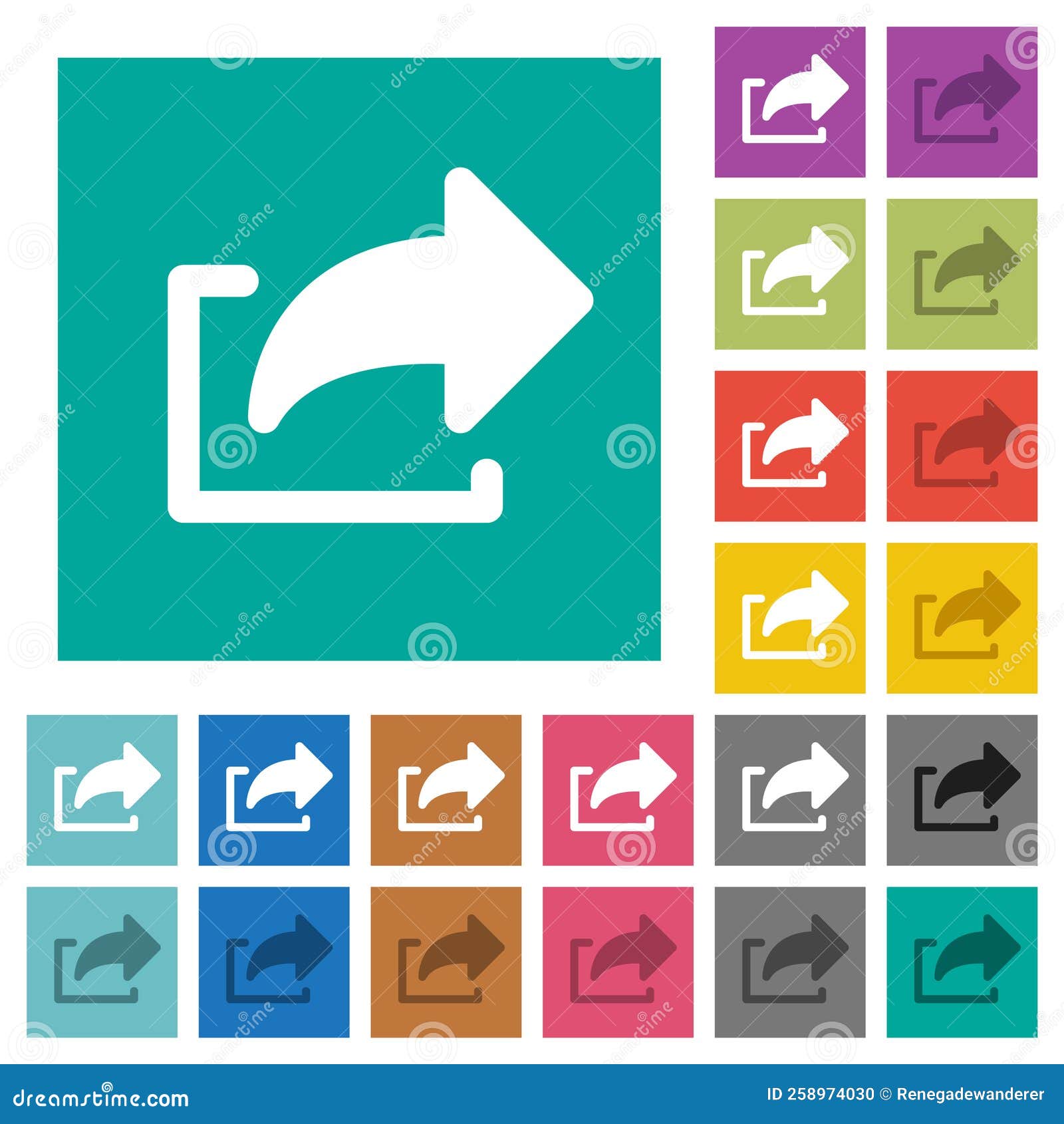 Export Symbol Solid Square Flat Multi Colored Icons Stock Vector ...