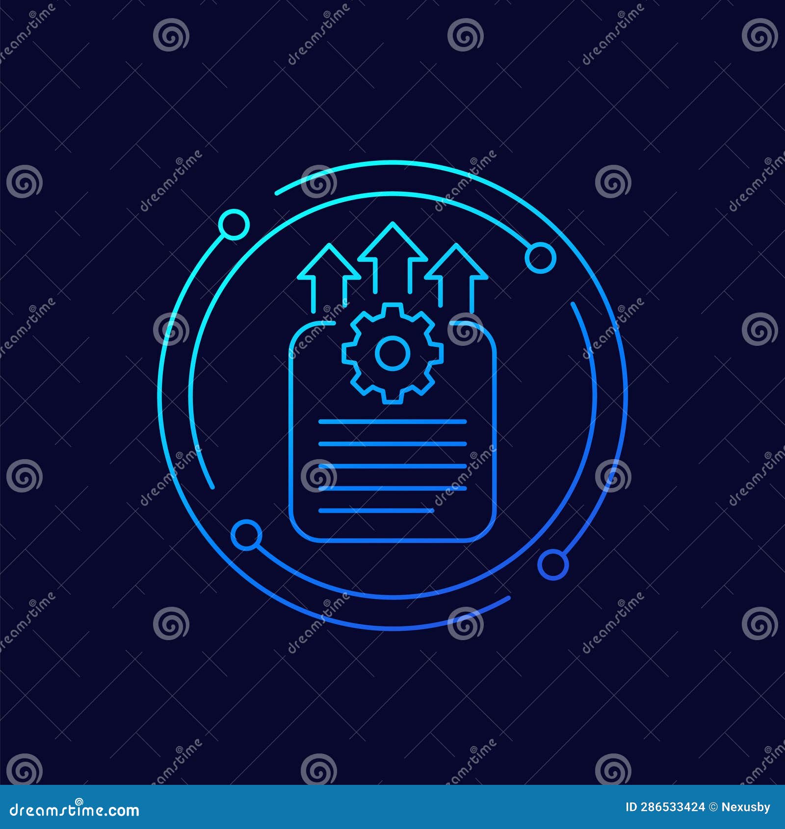 Export Technical Data Icon, Linear Design Stock Vector - Illustration ...
