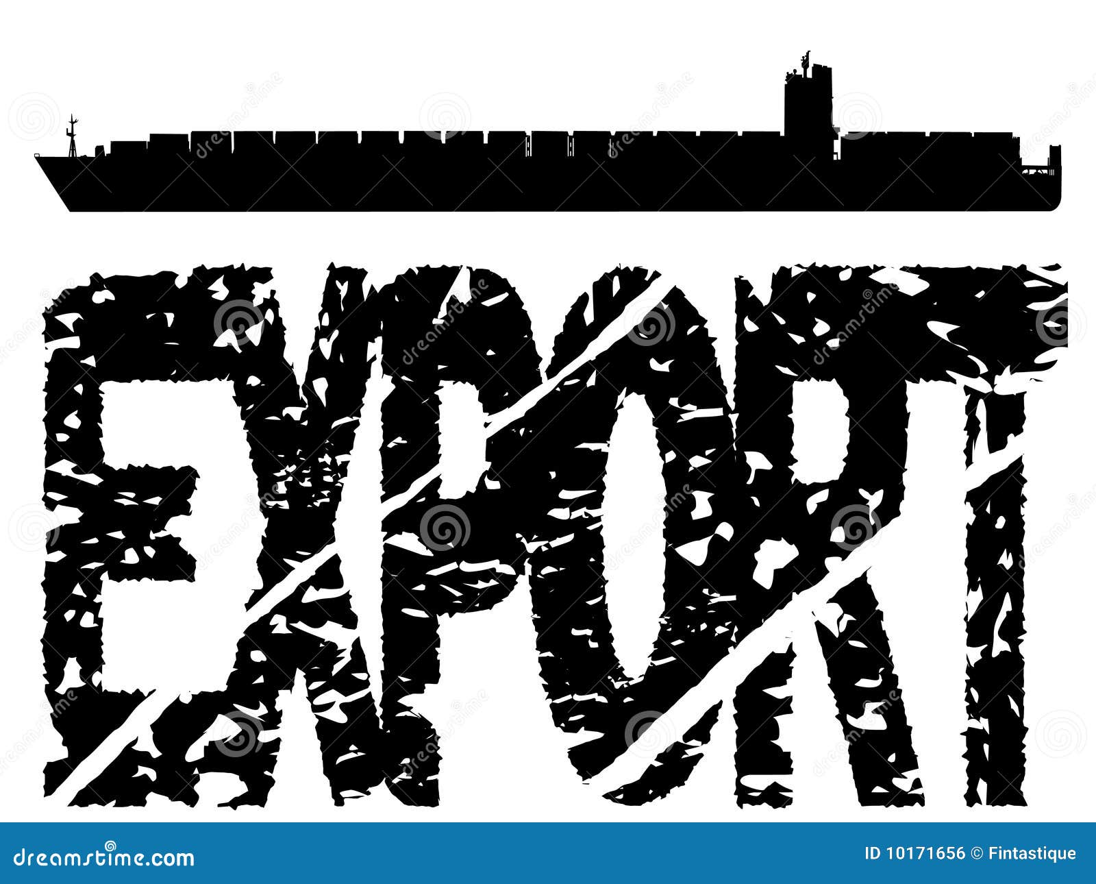 Export Text with Container Ship Stock Vector - Illustration of ...