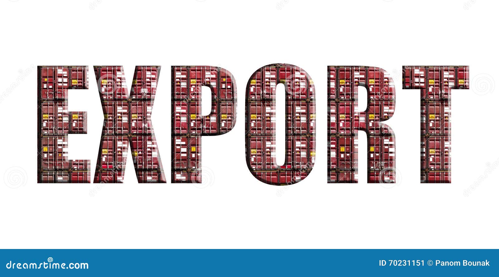 Export Text Forming on Colourful Stack Pattern Stock Image - Image of ...