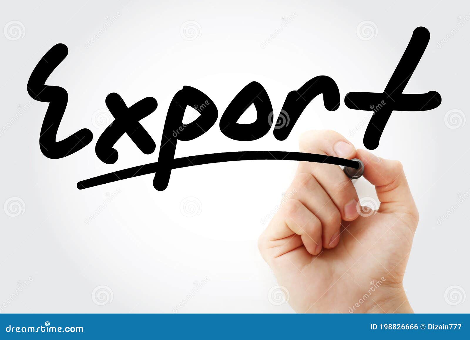 Export text with marker stock photo. Image of international - 198826666