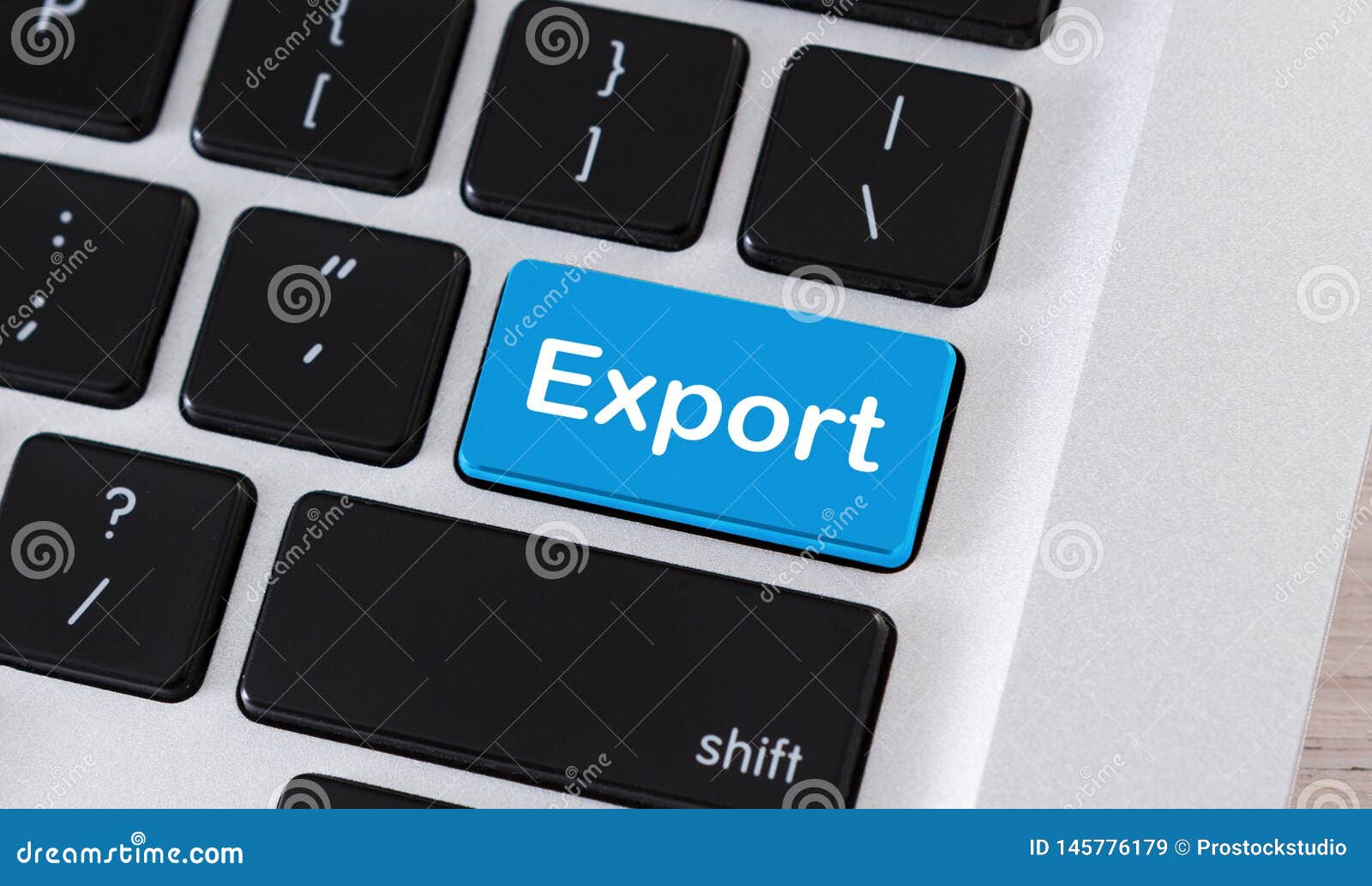 Export Word on Blue Button of Computer Keyboard Stock Image - Image of ...