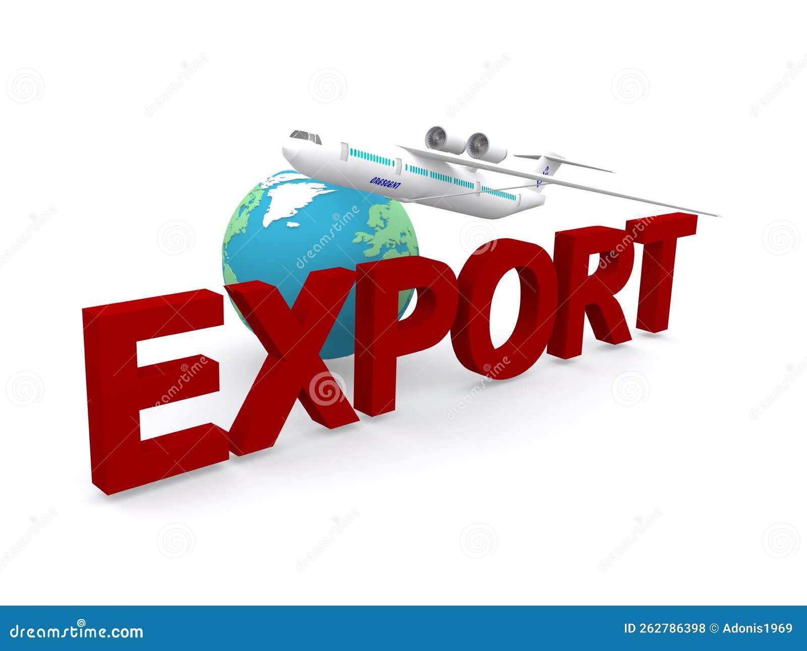 Export Word with Globe on White Stock Illustration - Illustration of ...