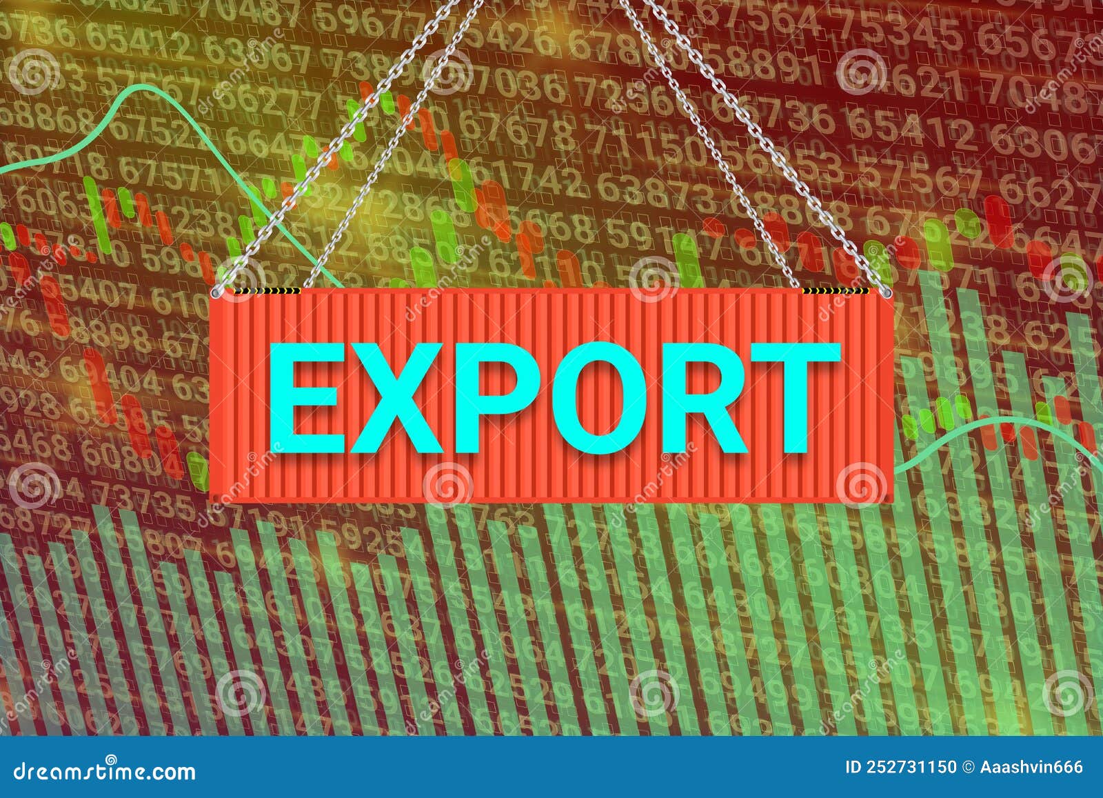 Export - Red Hanging Cargo Container. Stock Photography | CartoonDealer ...
