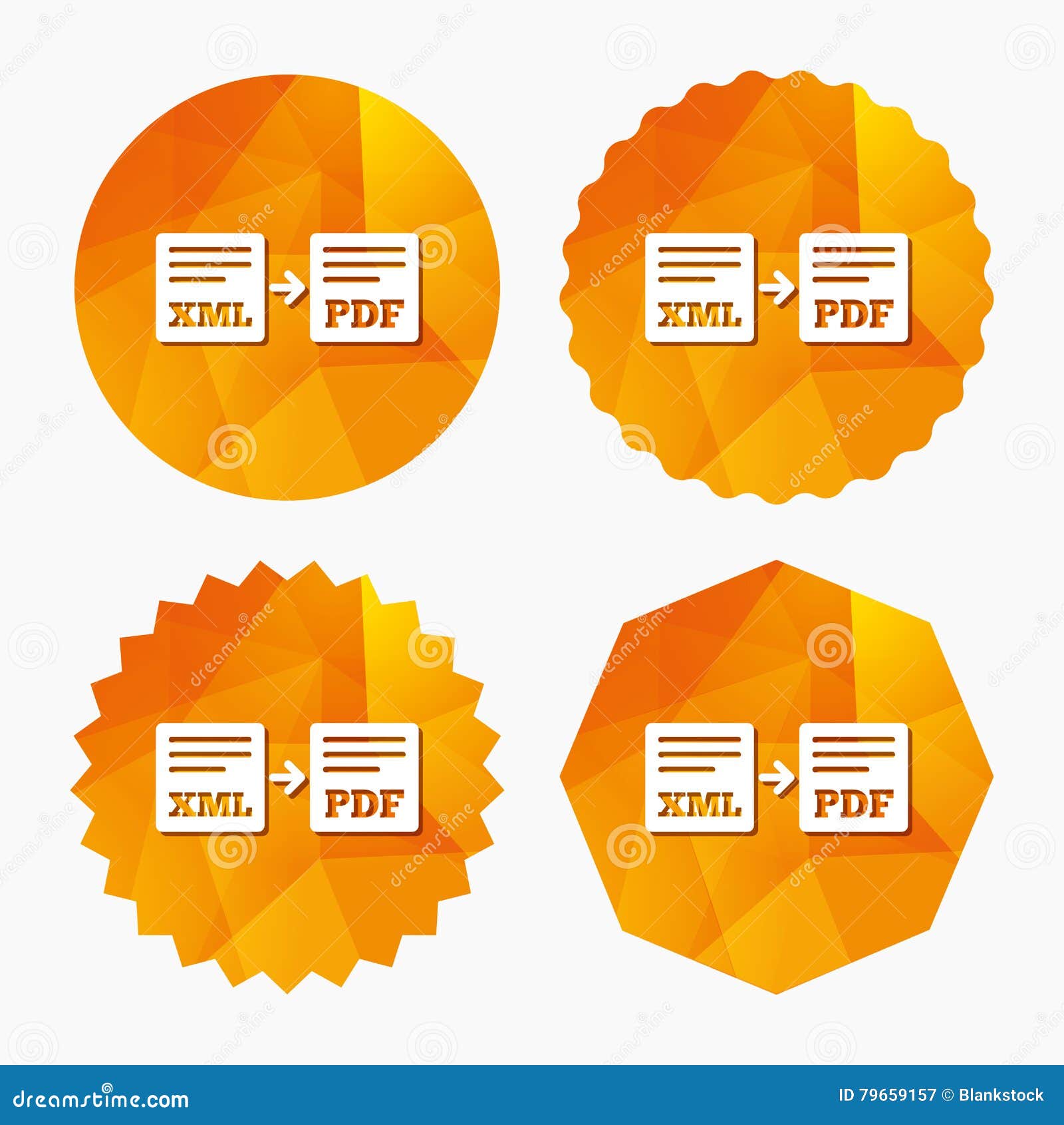 Export XML To PDF Icon. File Document Symbol Stock Vector ...