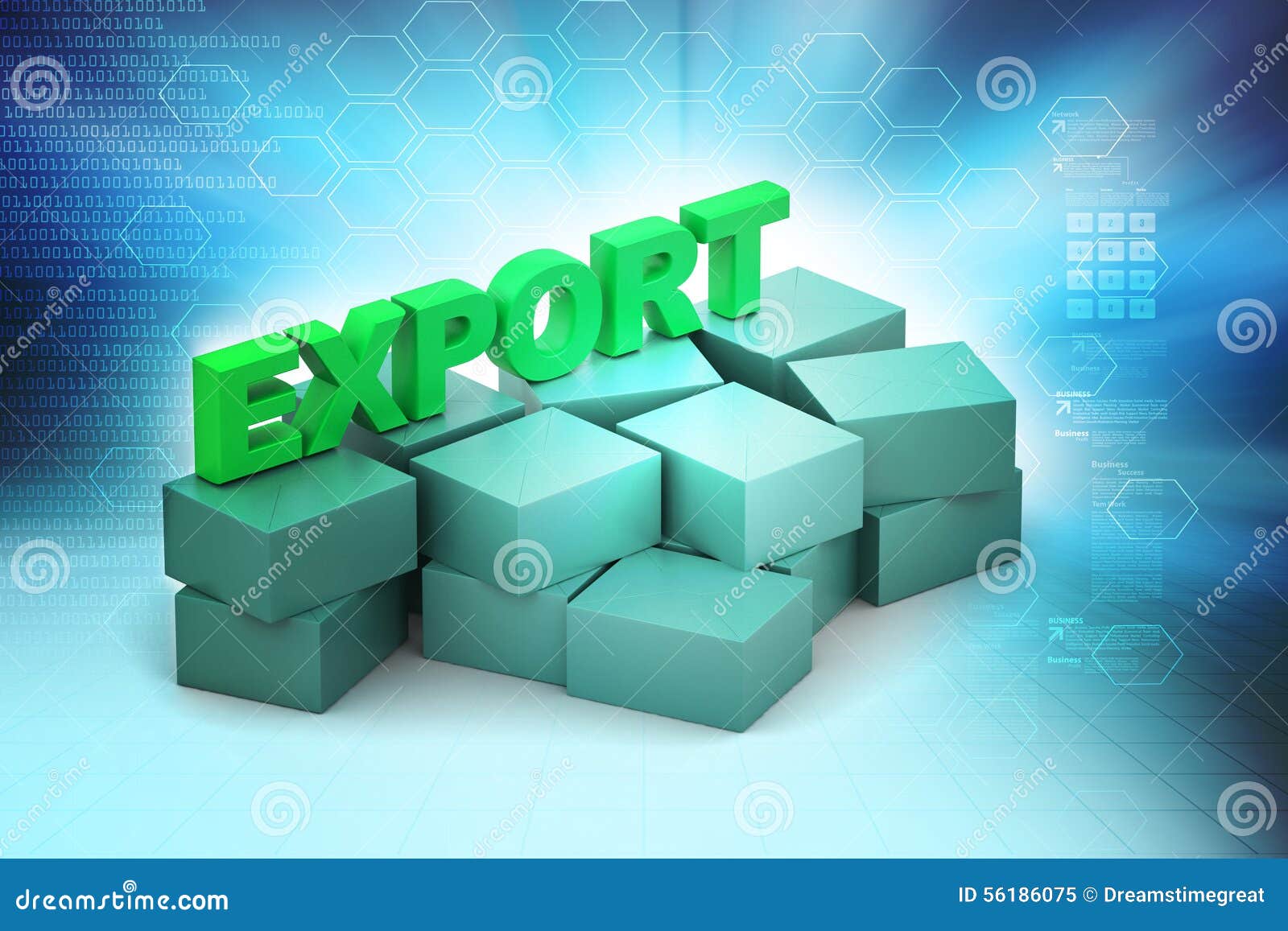 Exporting Cargo boxes stock illustration. Illustration of packaging ...