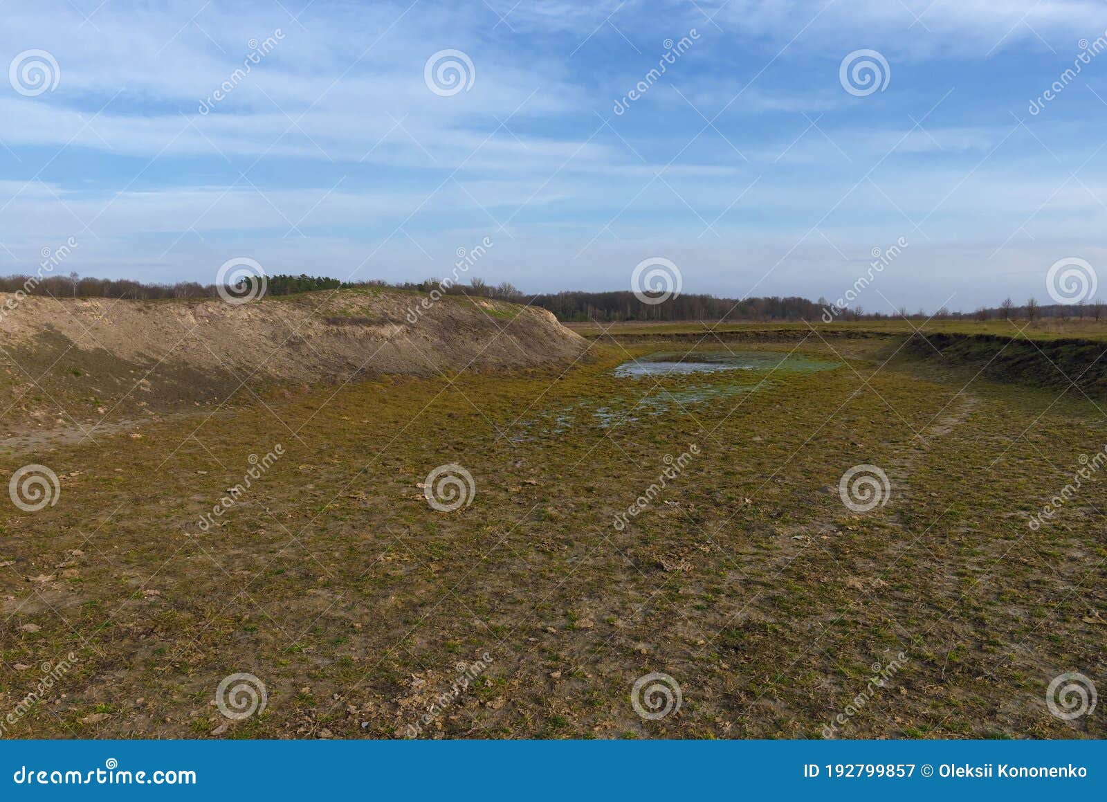 The Exposed Bottom of a Dry Pond. a Shallow Water Body Stock Image ...
