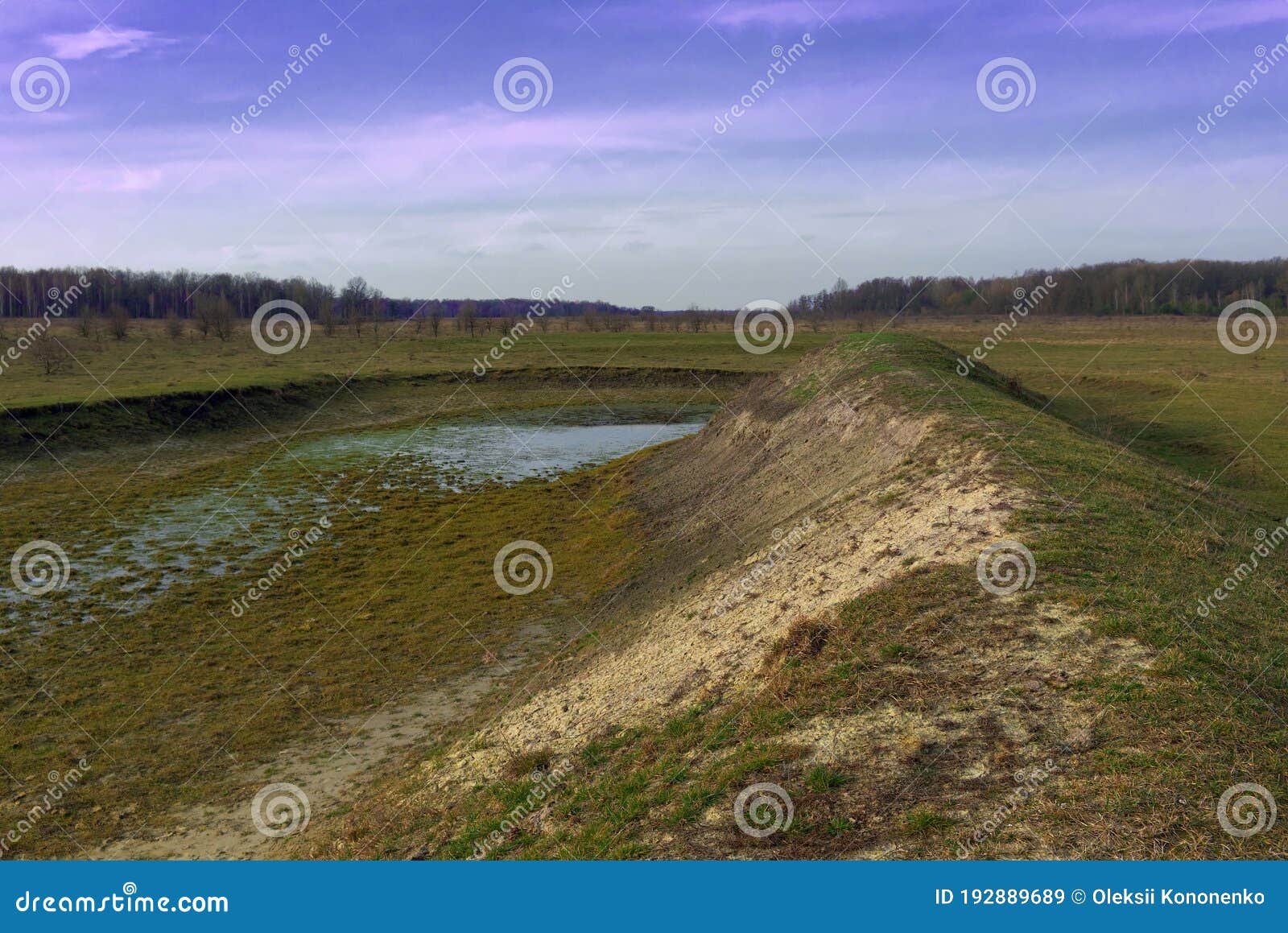 The Exposed Bottom of a Dry Pond. a Shallow Water Body Stock Image ...
