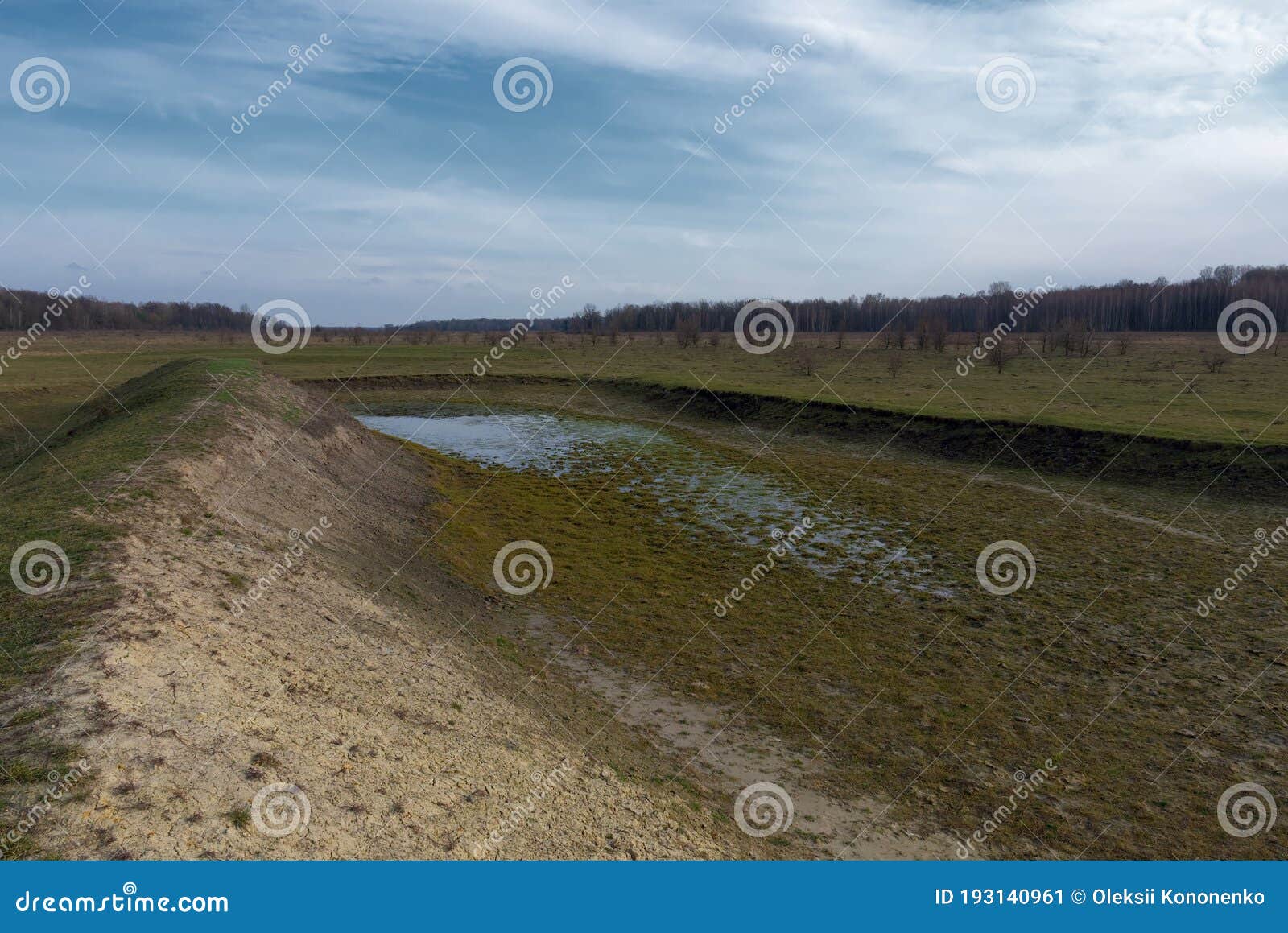The Exposed Bottom of a Dry Pond. a Shallow Water Body Stock Image ...