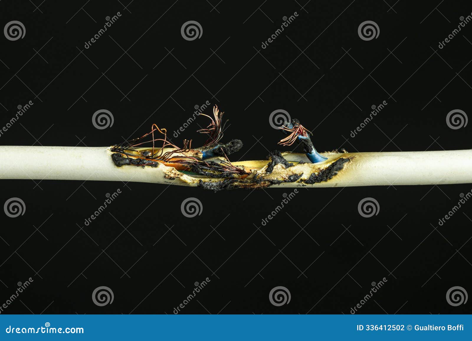 Electrical Wire Mounted On Old Red Tile Wall Stock Image ...