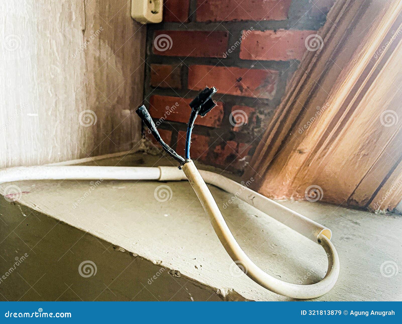 The Exposed End of the Electrical Cable Was Damaged and only Covered ...