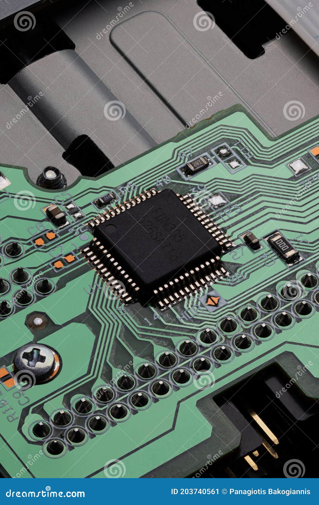 Exposed Green Electronic Circuit Board Stock Image - Image of ...