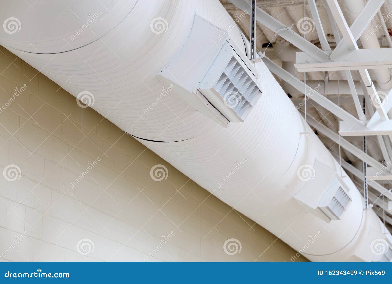 Exposed Interior Duct Work in an Interior HVAC System. Stock Image ...