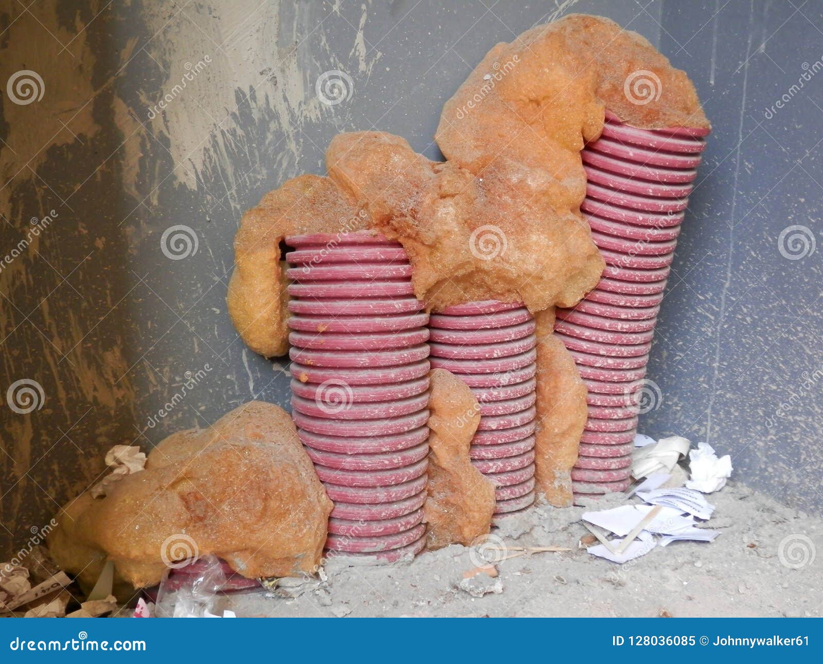 Exposed Plastic Conduit Pipes Stock Image - Image of industry, material ...