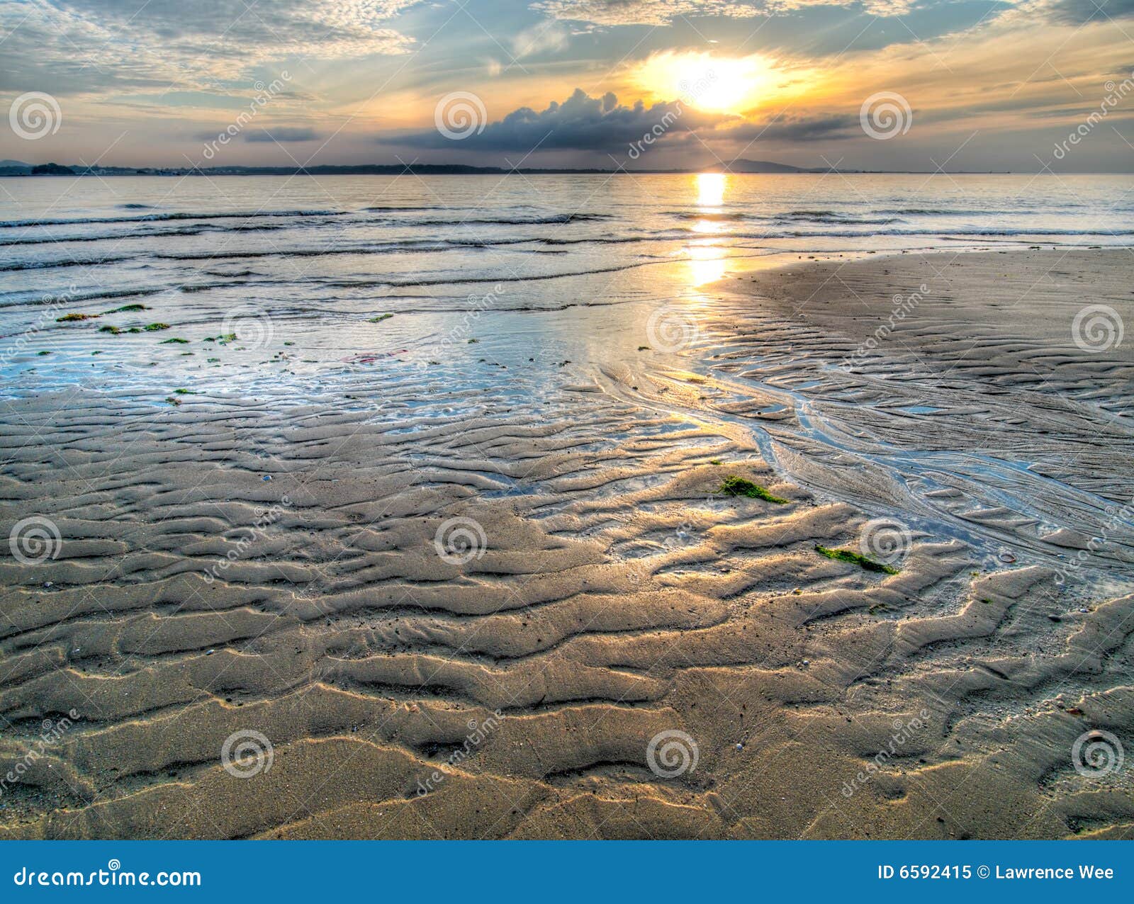 Exposed Rippled Beach stock image. Image of flats, reflection - 6592415