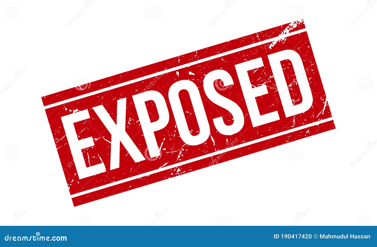 Exposed Rubber Stamp. Red Exposed Rubber Grunge Stamp Seal Vector ...