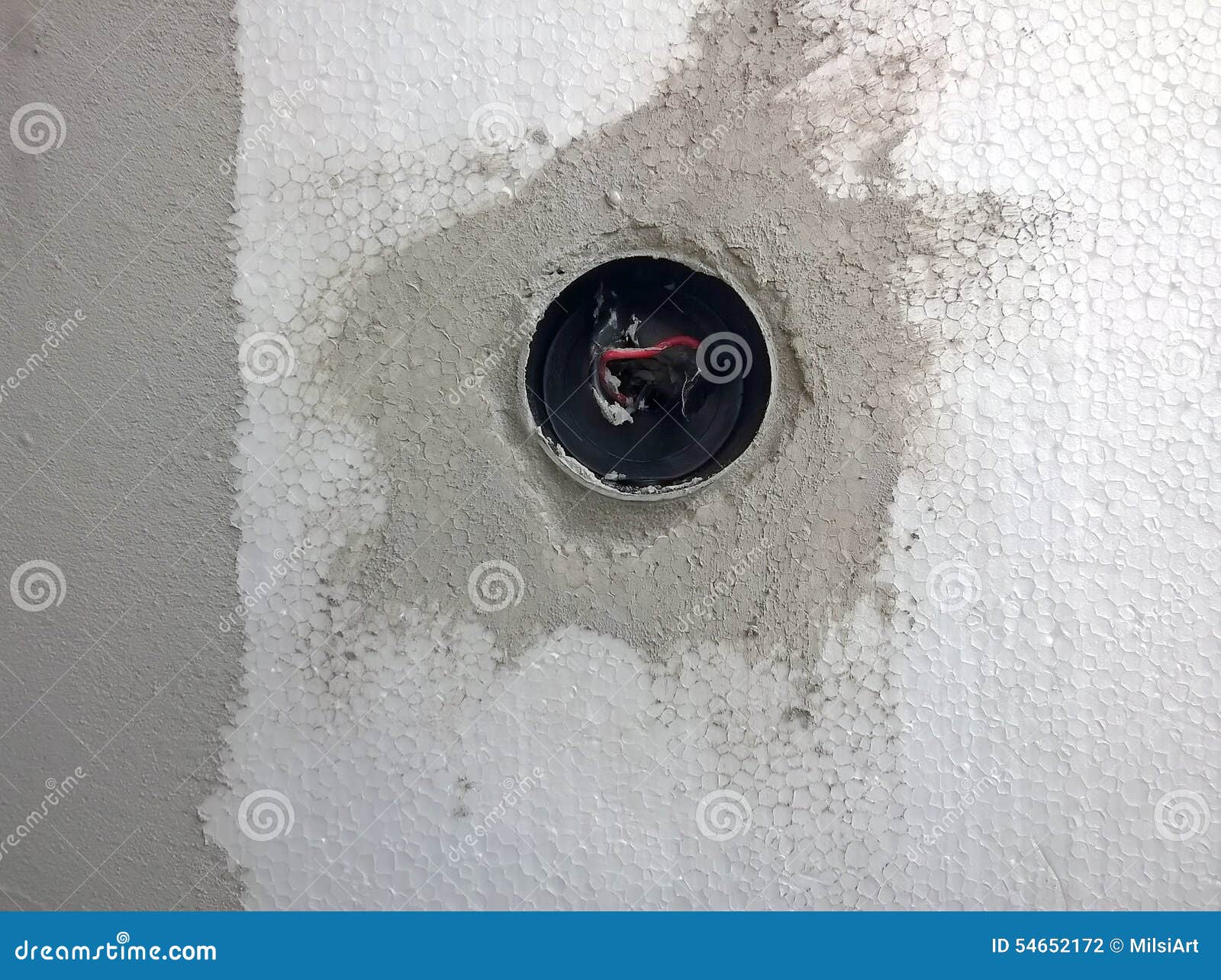 Exposed Wires in Electrical Outlet Stock Photo - Image of safety ...