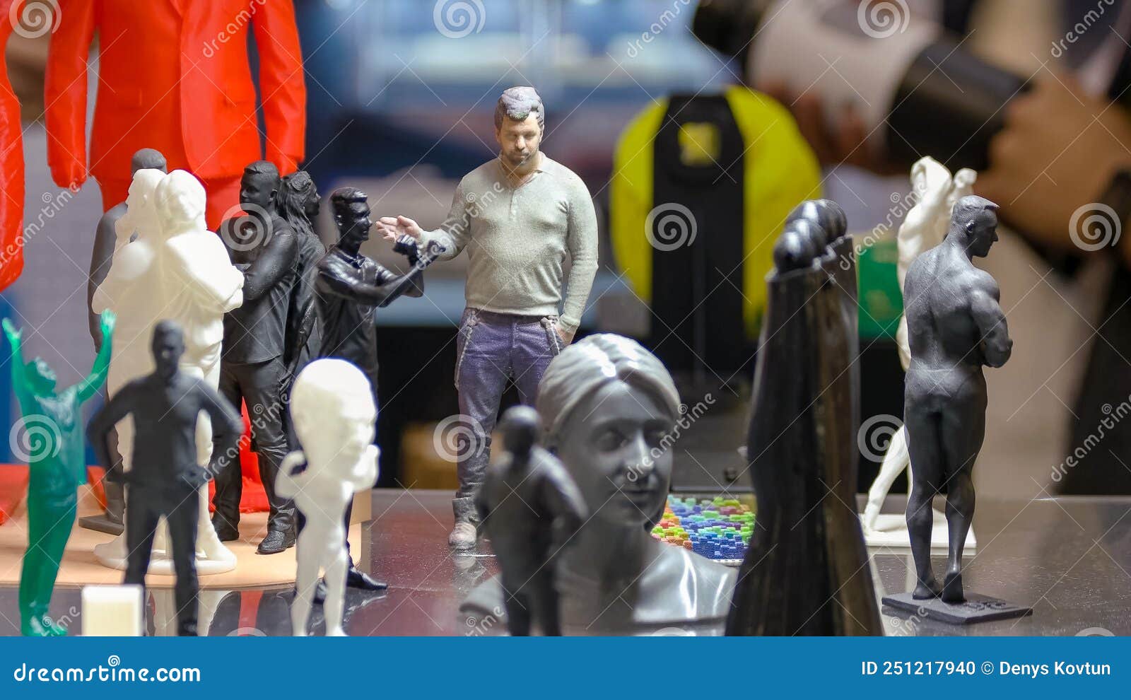 3d Printed Figures Of Cone And Pyramide. Yellow 3D Printer PLA Filament ...