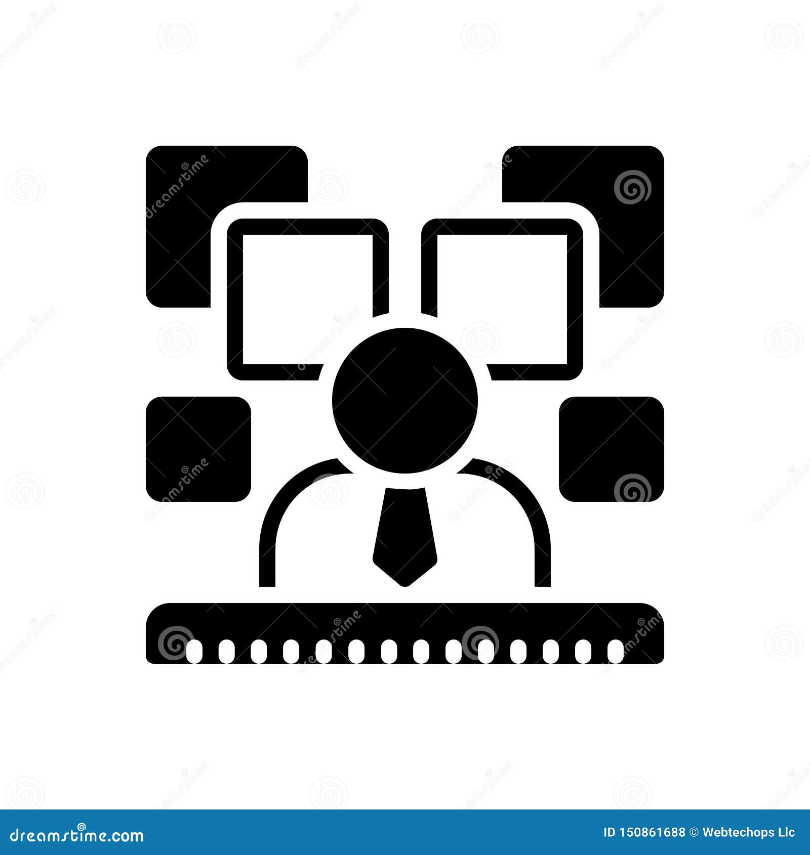 Black Solid Icon for Expositor, Descriptor and Narrator Stock ...