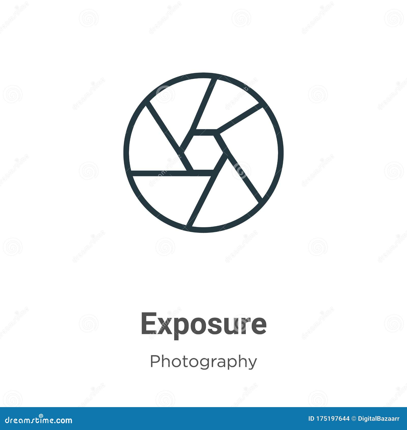 Exposure Outline Vector Icon. Thin Line Black Exposure Icon, Flat ...