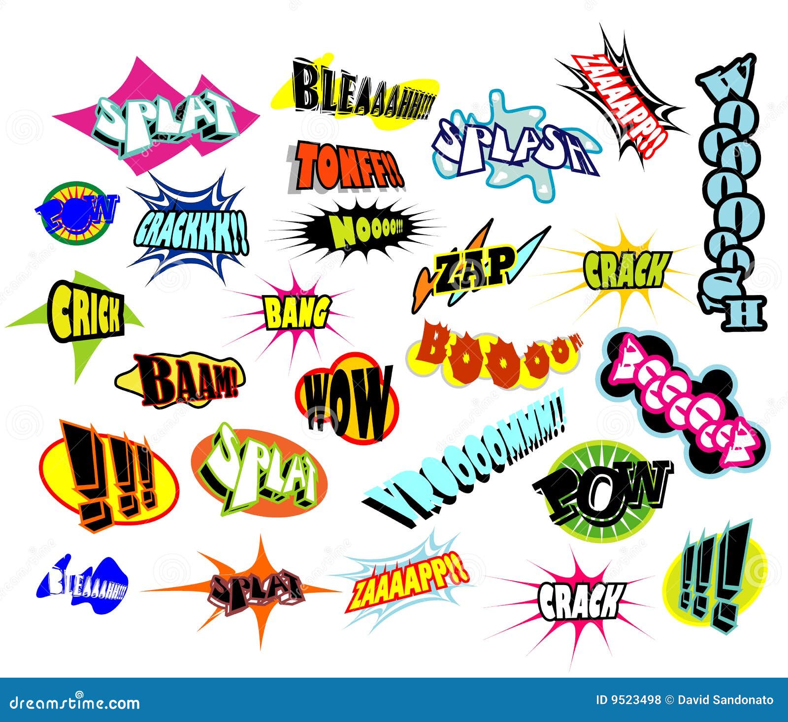 Expresiones Cómicas De La Palabra Ilustración del Vector - Ilustración ...