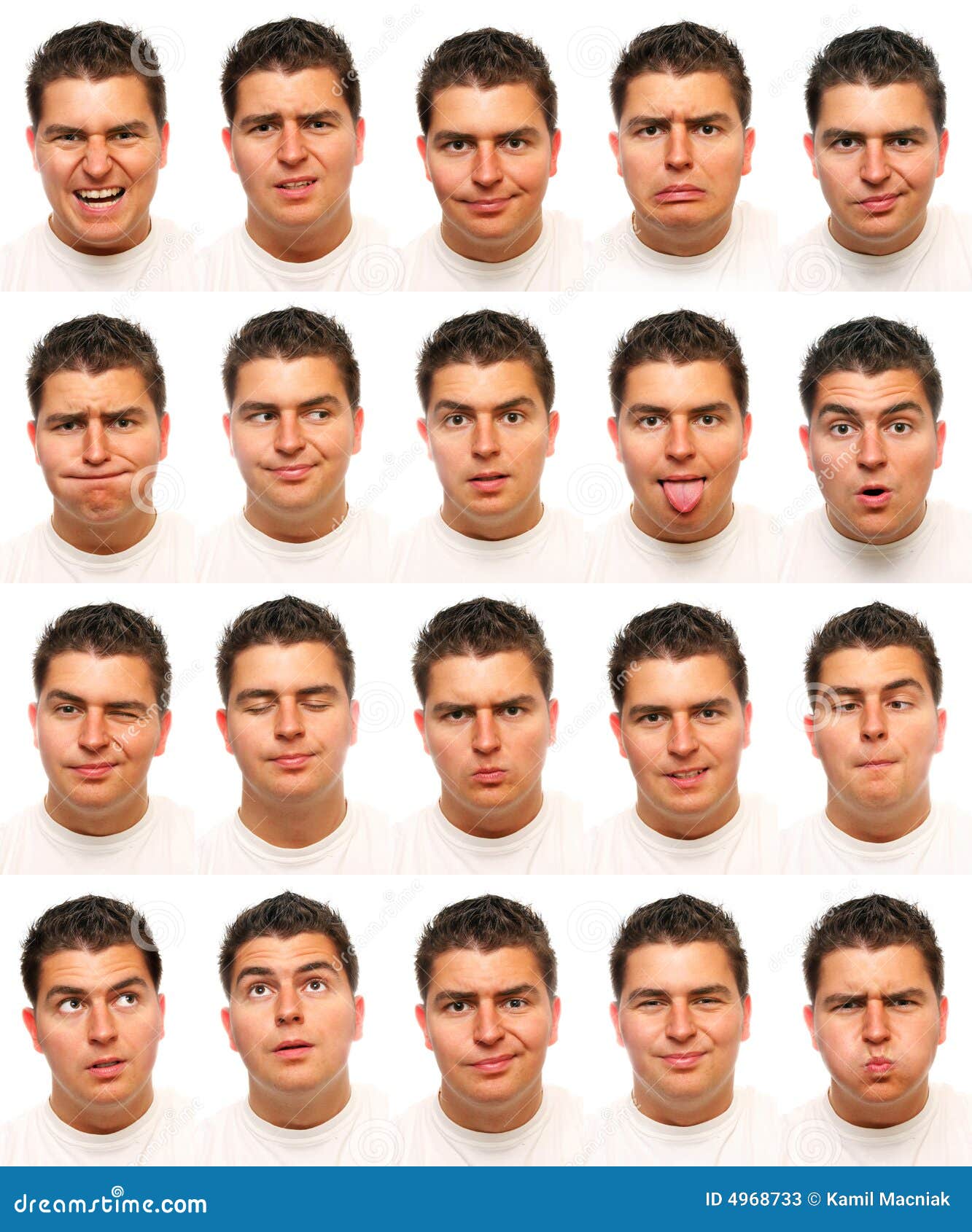 Expresiones Faciales útiles Fotos de archivo - Imagen: 4968733