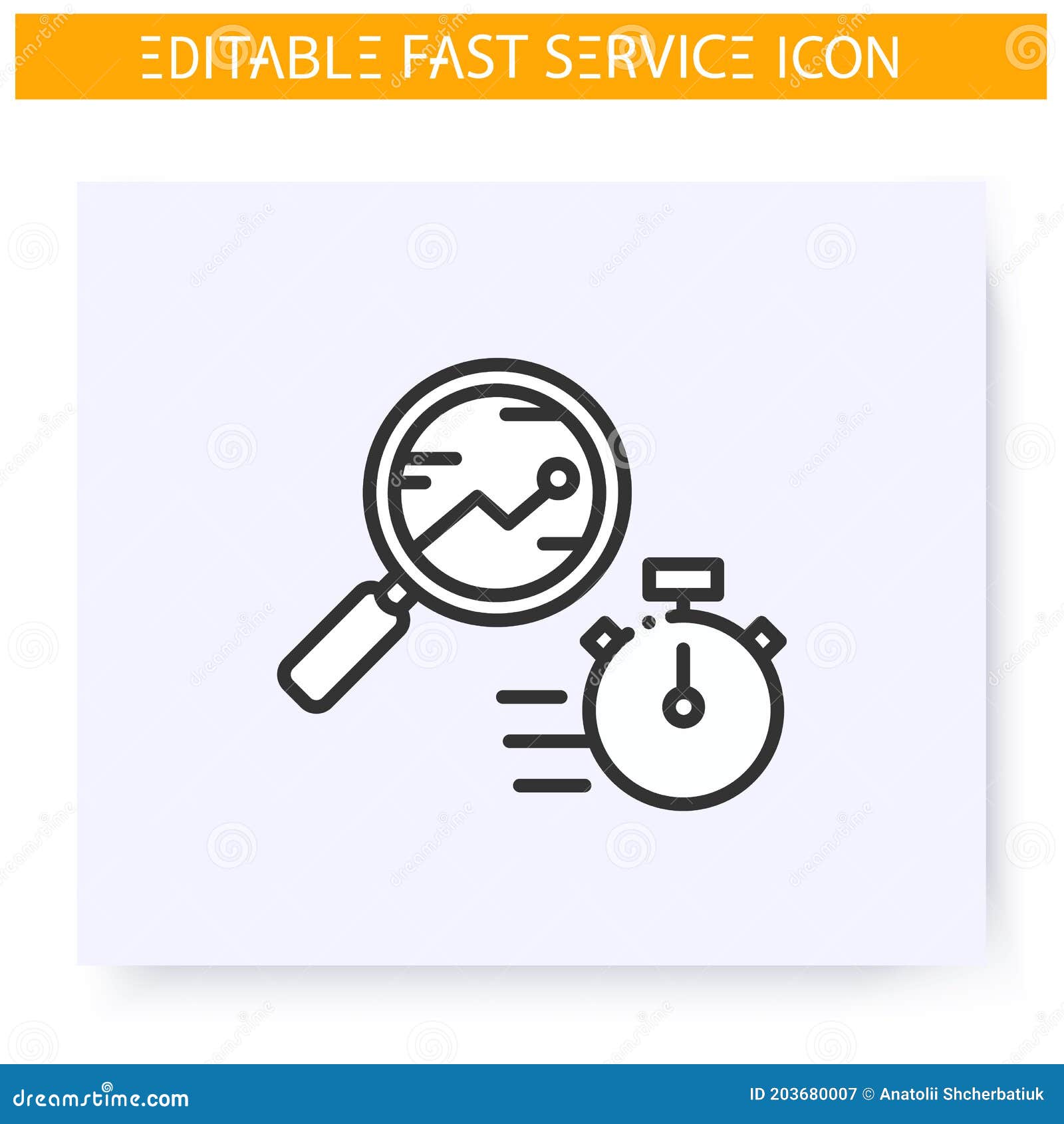 Express Audit Line Icon. Editable Illustration Stock Vector ...
